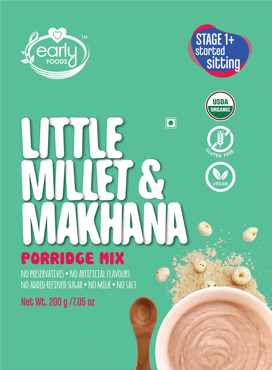 Buy EARLY FOODS ORGANIC LITTLE MILLET & MAKHANA PORRIDGE MIX 200G Online & Get Upto 60% OFF at ...