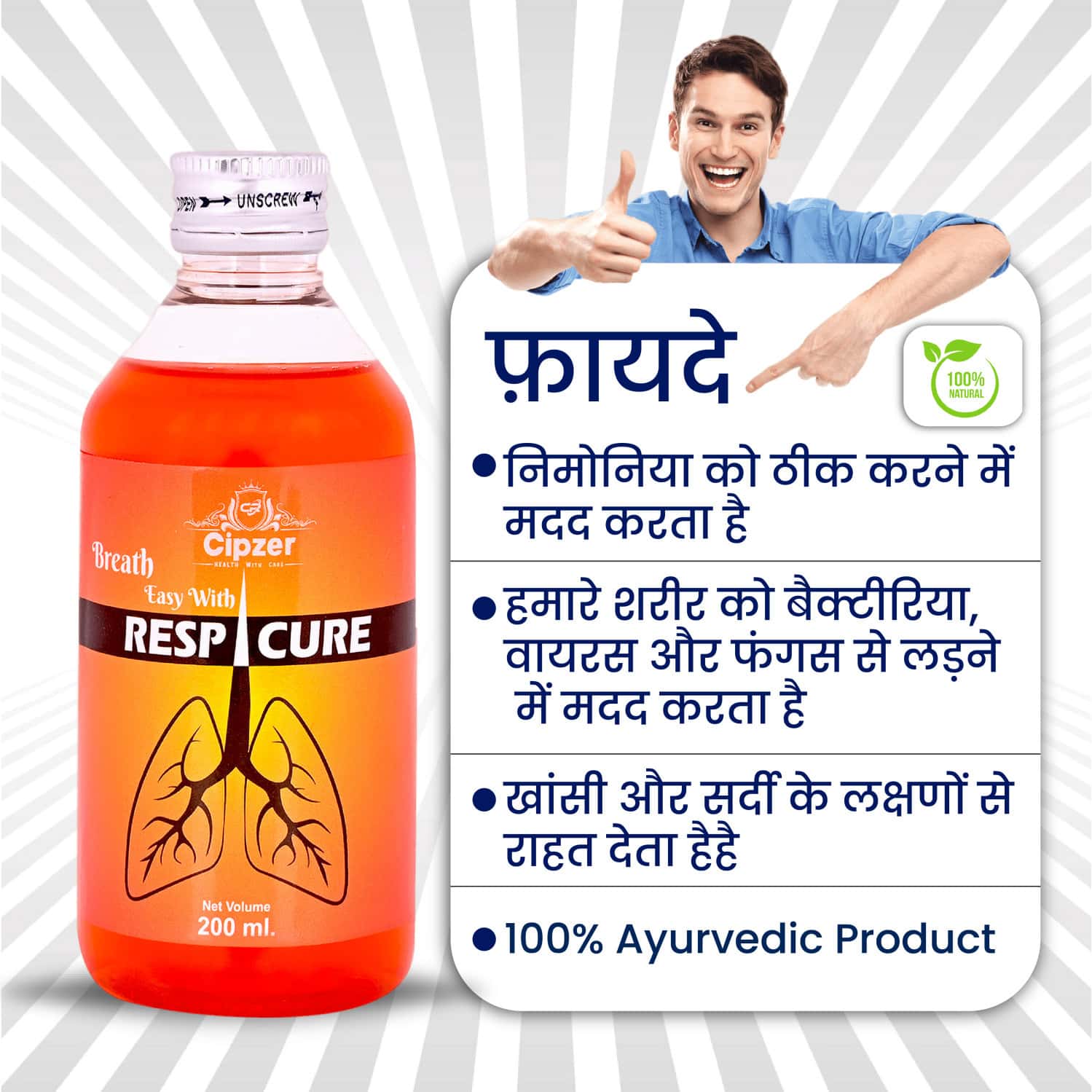 Buy CIPZER RESPICURE SYRUP HELPS MANAGE PNEUMONIA,GIVES RELIEF FROM ...