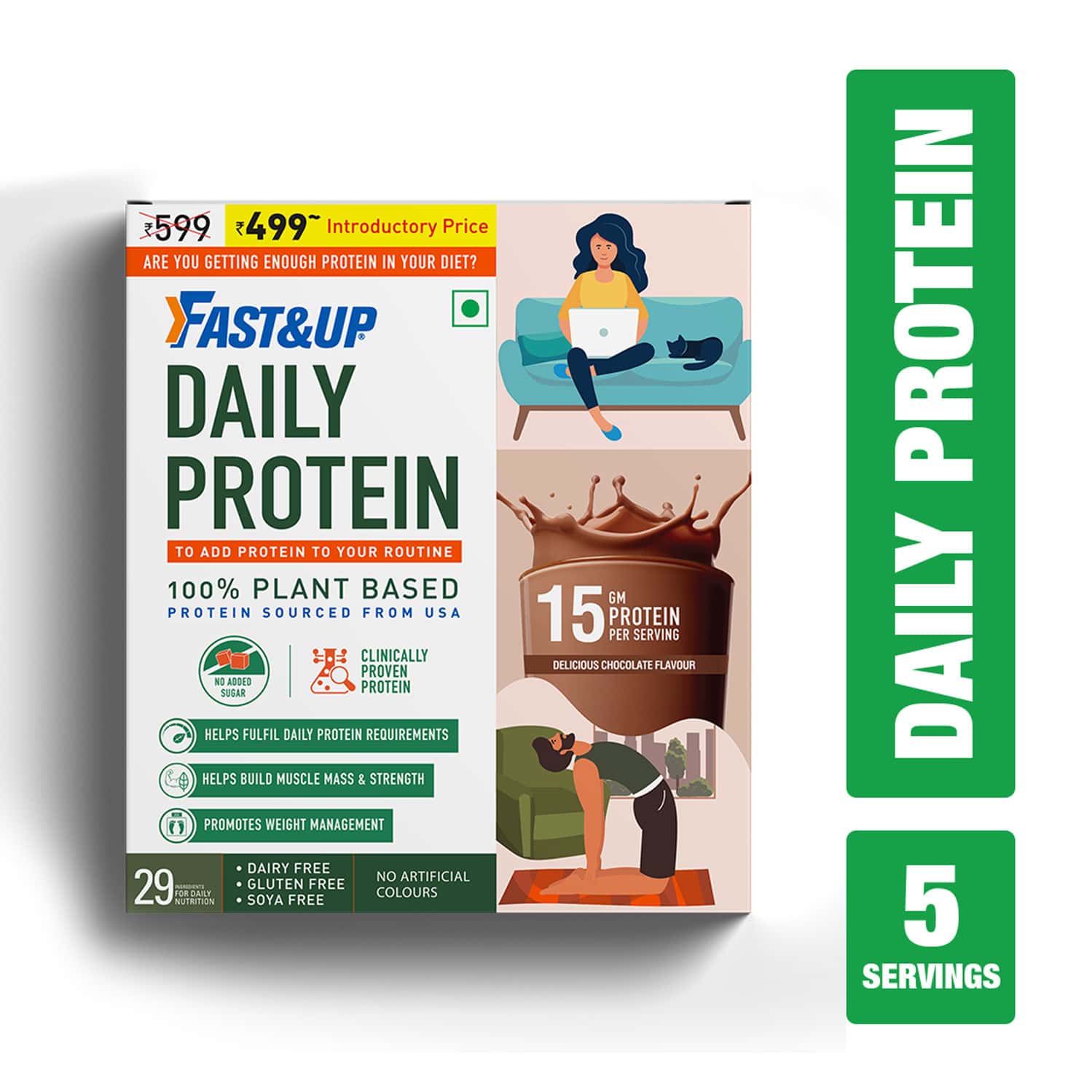 Buy FAST&UP DAILY PROTEIN |15G PLANT PROTEIN | FULFILS DAILY PROTEIN ...