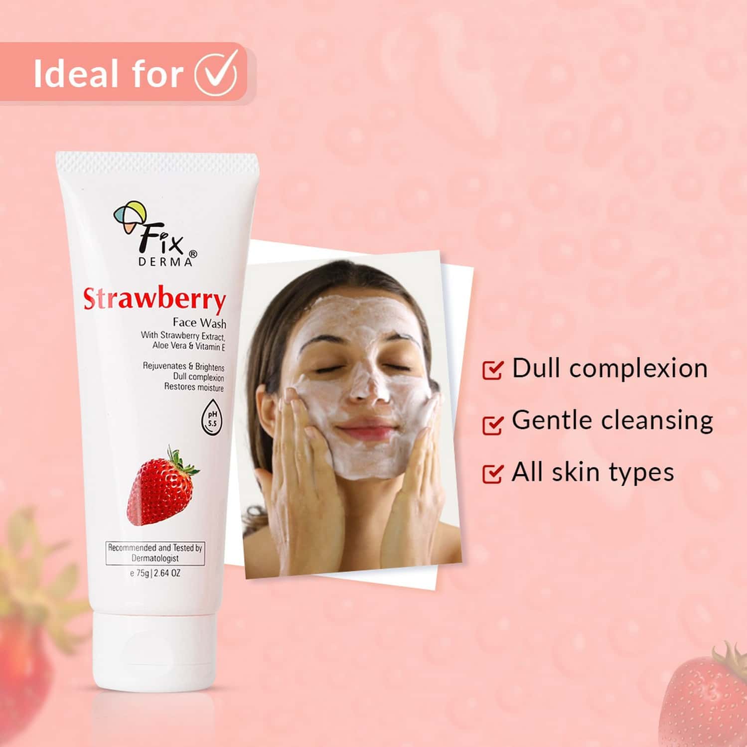 Buy FIXDERMA STRAWBERRY FACE WASH WITH VITAMIN E & STRAWBERRY EXTRACT ...