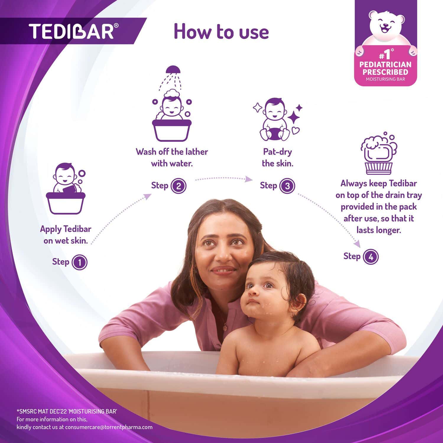 Buy TEDIBAR BATHING BAR 75G PACK OF 3 (SOAP FREE FOR SENSITIVE SKIN ...