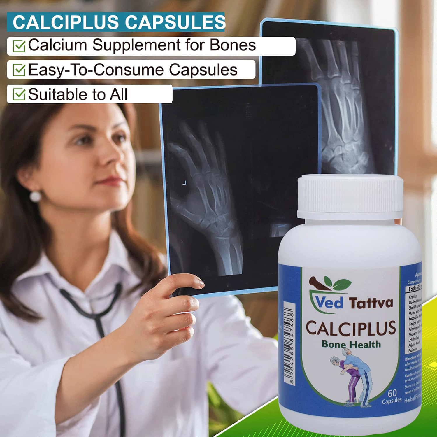 Buy VED TATTVA CALCI PLUS 60 CAPSULES NATURAL SUPPLEMENT FOR BONE ...