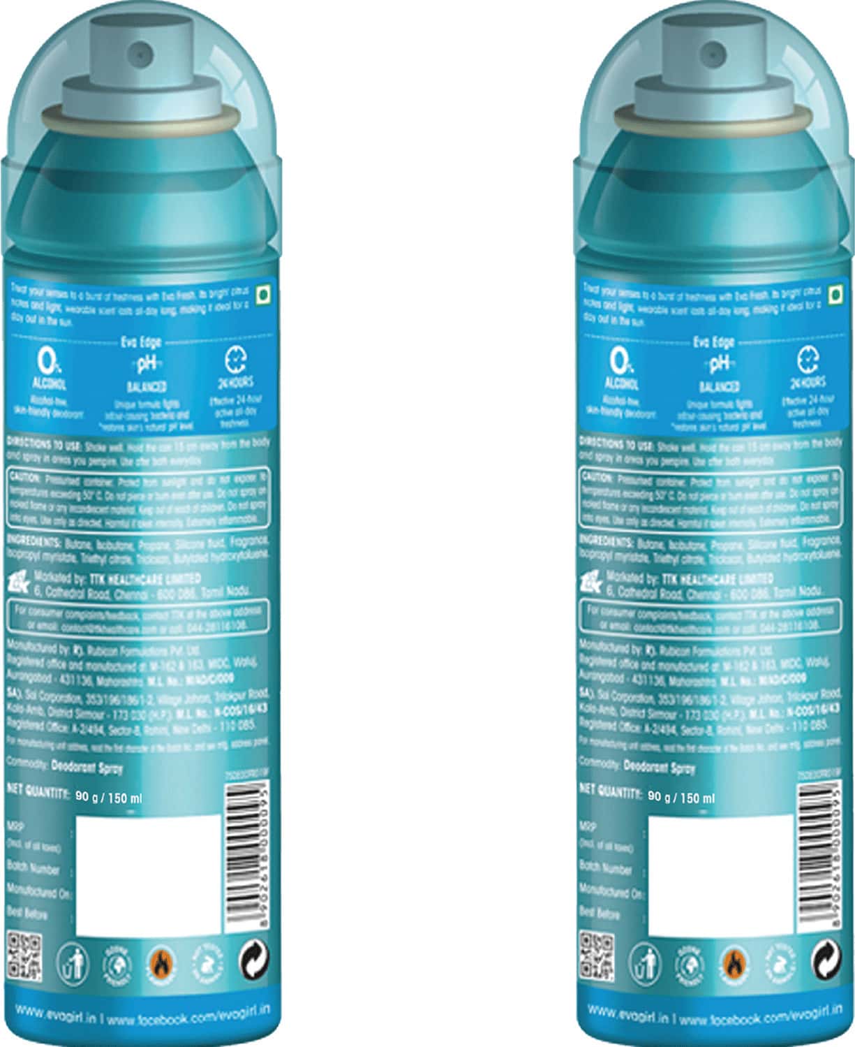 Buy EVA PERFUMED DEODRANT SKINFRIENDLY BODY SPRAY FOR WOMAN FRESH 150ML ...