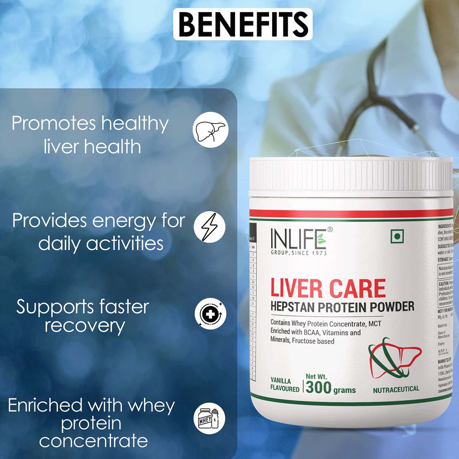 Buy INLIFE HEPSTAN LIVER CARE SUPPORT PROTEIN POWDER SUPPLEMENT WHEY ...