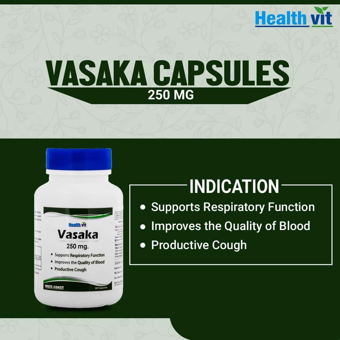 Buy HEALTHVIT VASAKA POWDER 250 MG -60 CAPSULES Online & Get Upto 60% ...