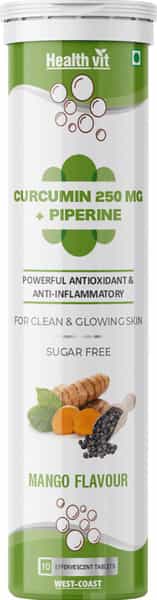 Buy HEALTHVIT TURMERIC CURCUMIN 250MG - SUGAR FREE 10 EFFERVESCENT ...