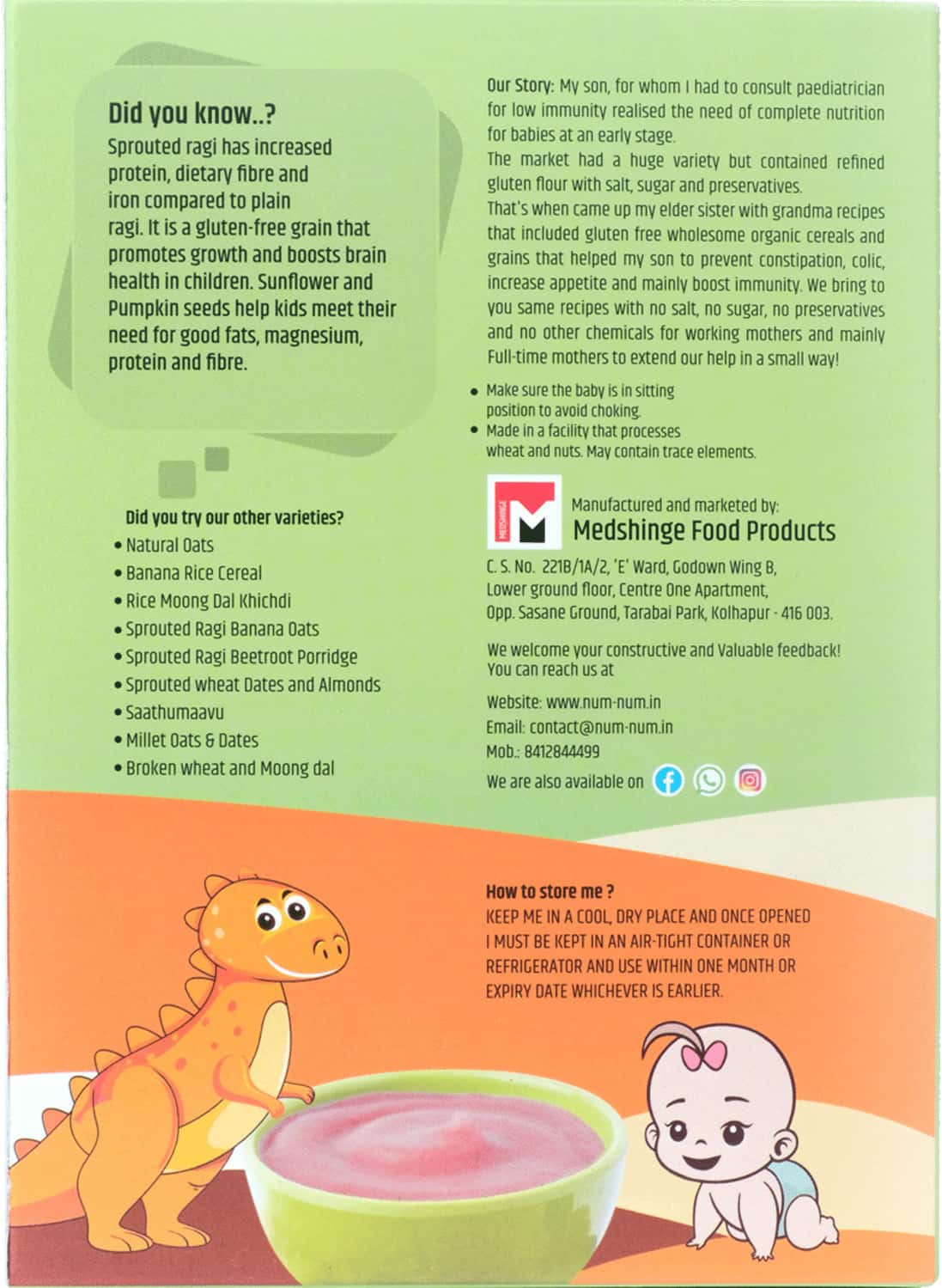 Buy NUM NUM SPROUTED RAGI & SEEDS - 200GM Online & Get Upto 60% OFF at ...