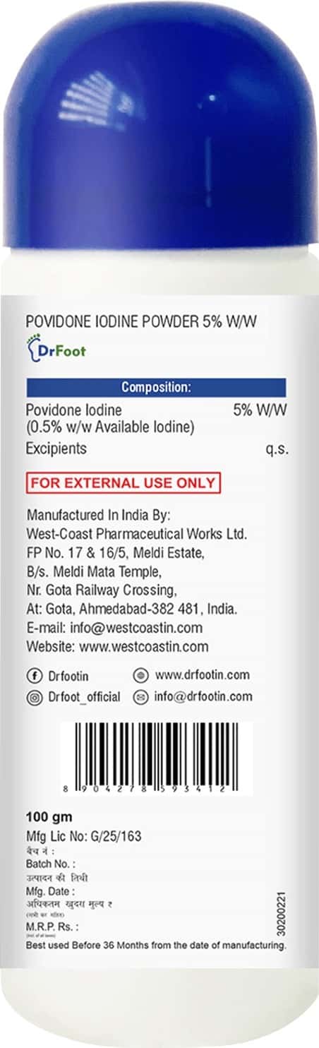 Buy DR FOOT ANTIBACTERIAL & ANTISEPTIC FOOT POWDER 100GM Online & Get ...