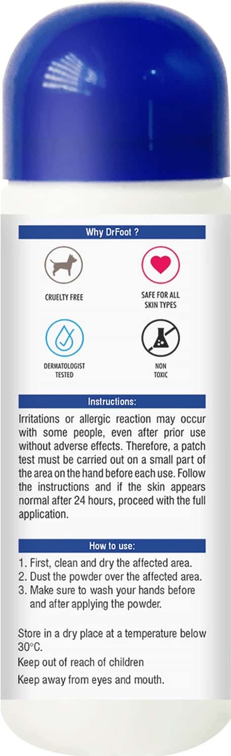 Buy DR FOOT ANTIBACTERIAL & ANTISEPTIC FOOT POWDER 100GM Online & Get ...