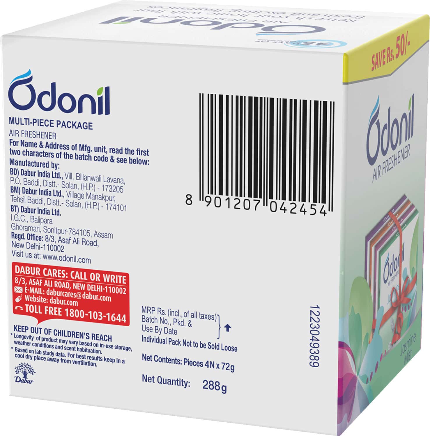 Buy DABUR ODONIL BLOCKS MIX 72G PACK OF 4 Online & Get Upto 60% OFF at ...