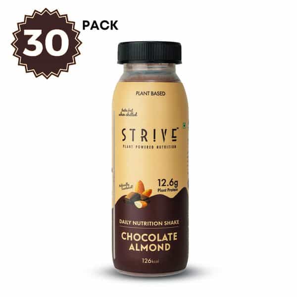 Buy STRIVE VEGAN 12.6G PROTEIN SHAKE | CHOCOLATE ALMOND FLAVOUR-200ML (30 PACK) Online & Get ...