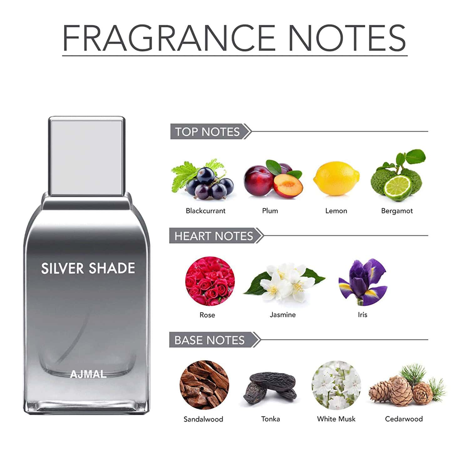 Buy AJMAL SHINE EDP POWDERY 75ML PERFUME FOR WOMEN AND SILVER SHADE EDP ...