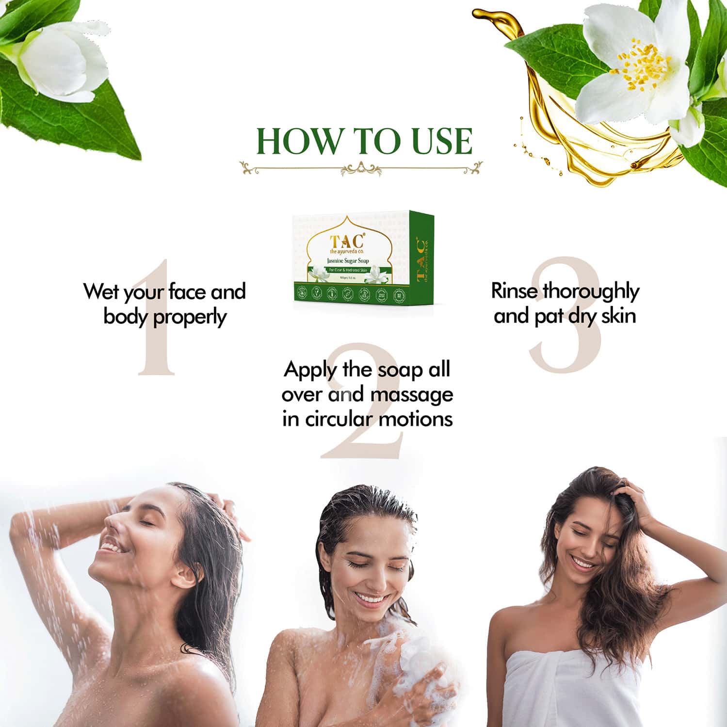 Buy TAC - THE AYURVEDA CO. JASMINE ORGANIC HANDMADE SUGAR SOAP (PACK OF ...