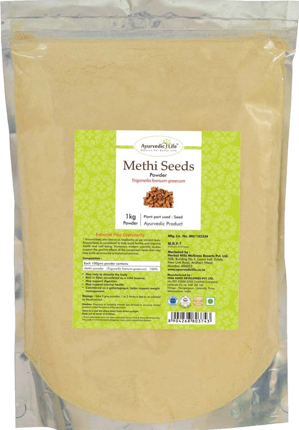 Buy AYURVEDIC LIFE METHI SEED POWDER - 1 KG VALUE PACK OF 4 Online ...