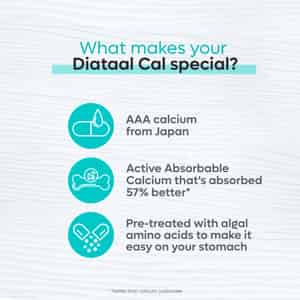 Buy DIATAAL CAL STRONGBONES CALCIUM WITH VIT D3 ACTIVE ABSORBABLE ...