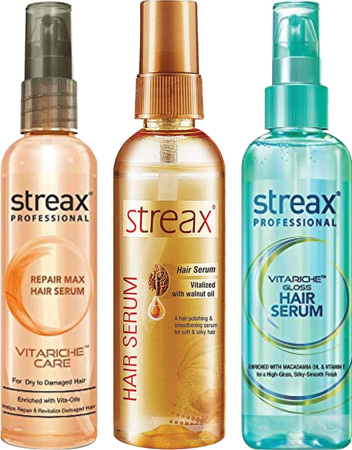 Buy STREAX PRO VITARICHE GLOSS HAIR SERUM, 100ML - PACK OF 2 Online ...