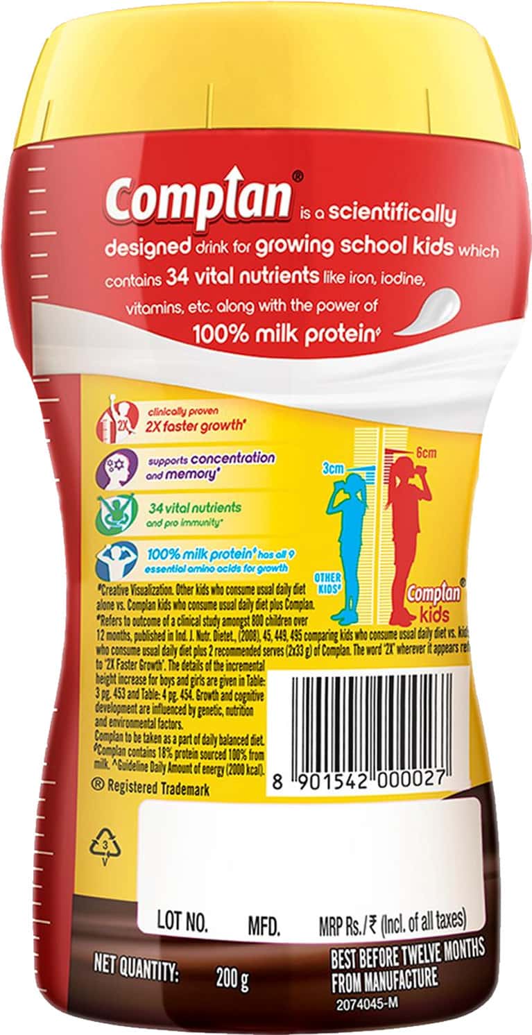 Buy COMPLAN NUTRITION DRINK ROYALE CHOCOLATE 200G JAR Online & Get Upto 60% OFF at PharmEasy