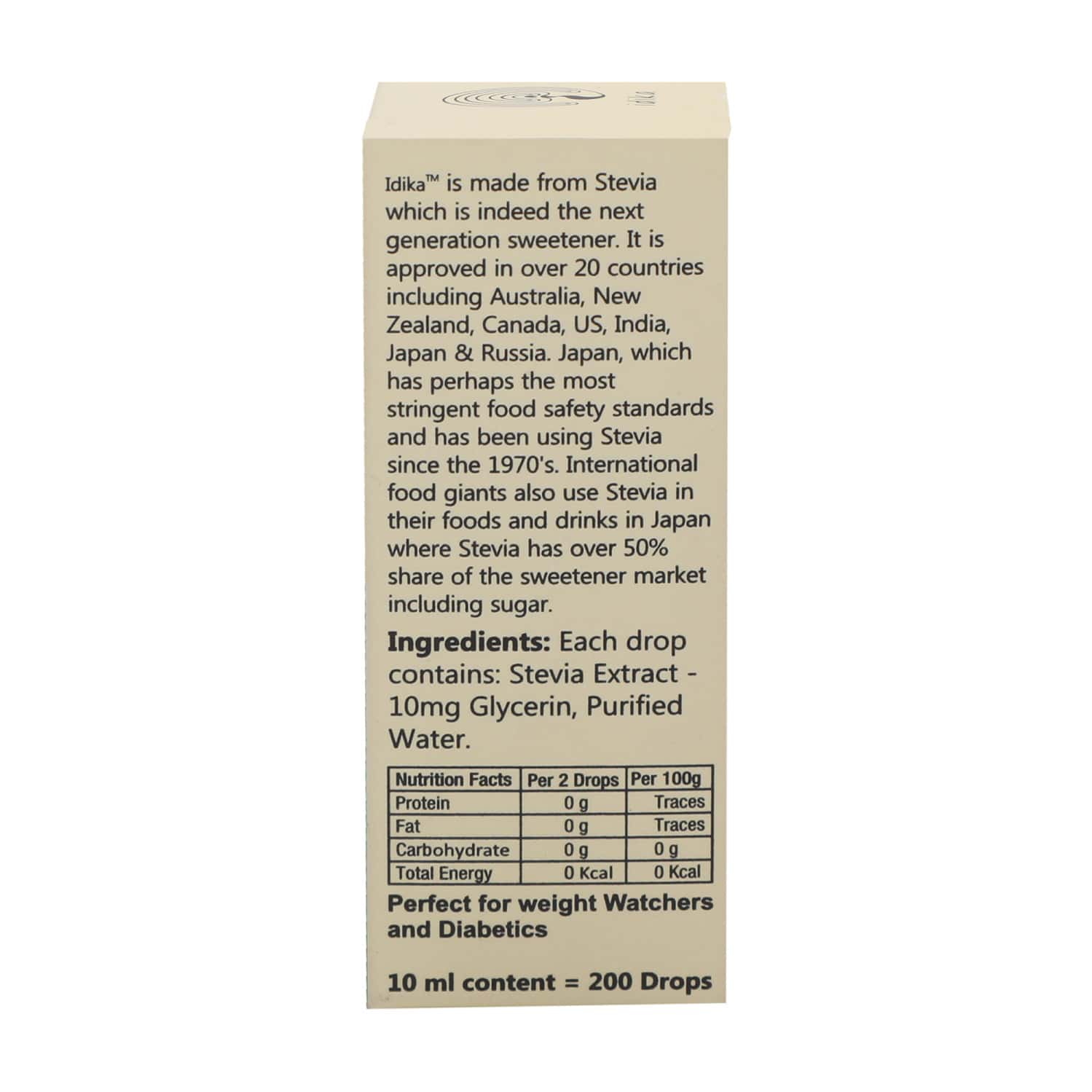Buy IDIKA STEVIA DROP 10 ML DIABETIC FRIENDLY 100% NATURAL SUGAR FREE ...