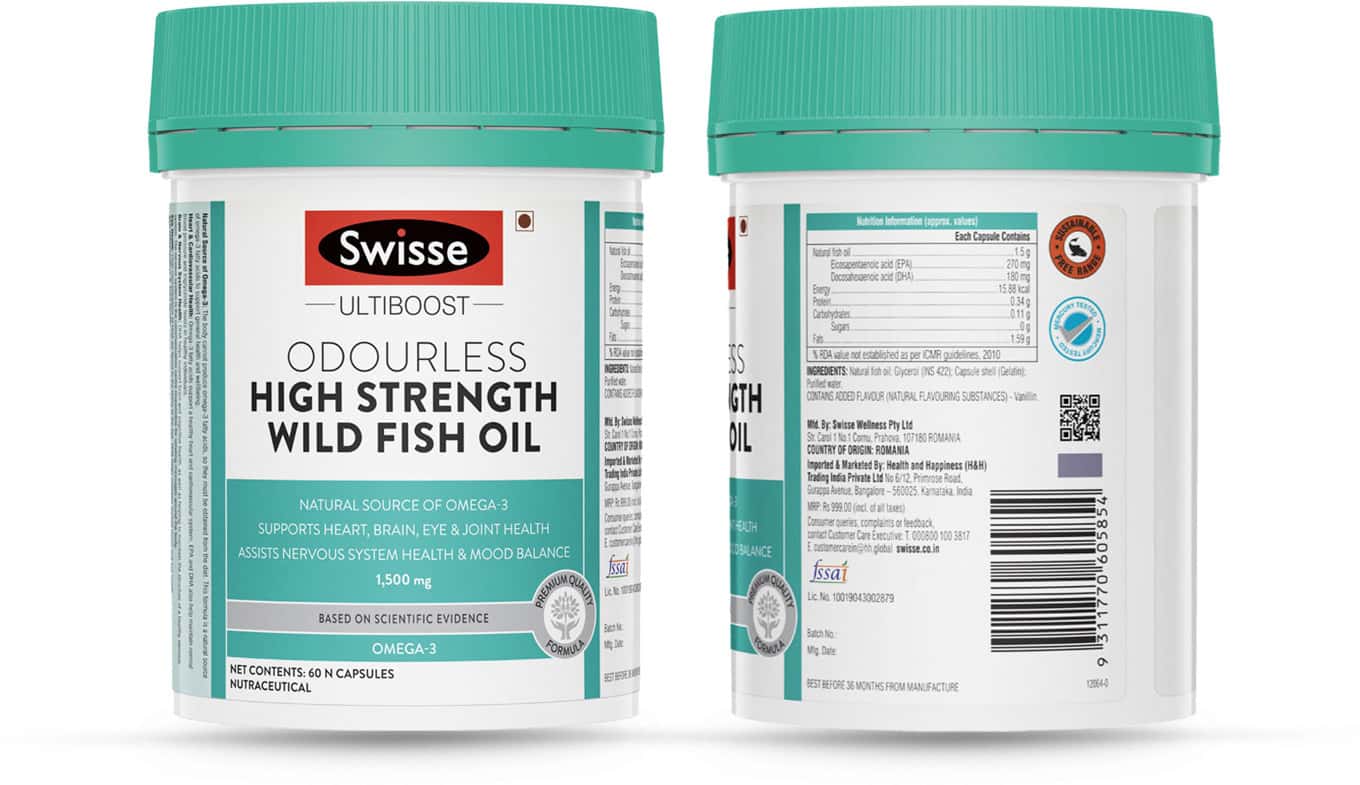 Buy SWISSE ULTIBOOST ODOURLESS STRENGTH WILD FISH OIL -OMEGA 3 -HEART ...
