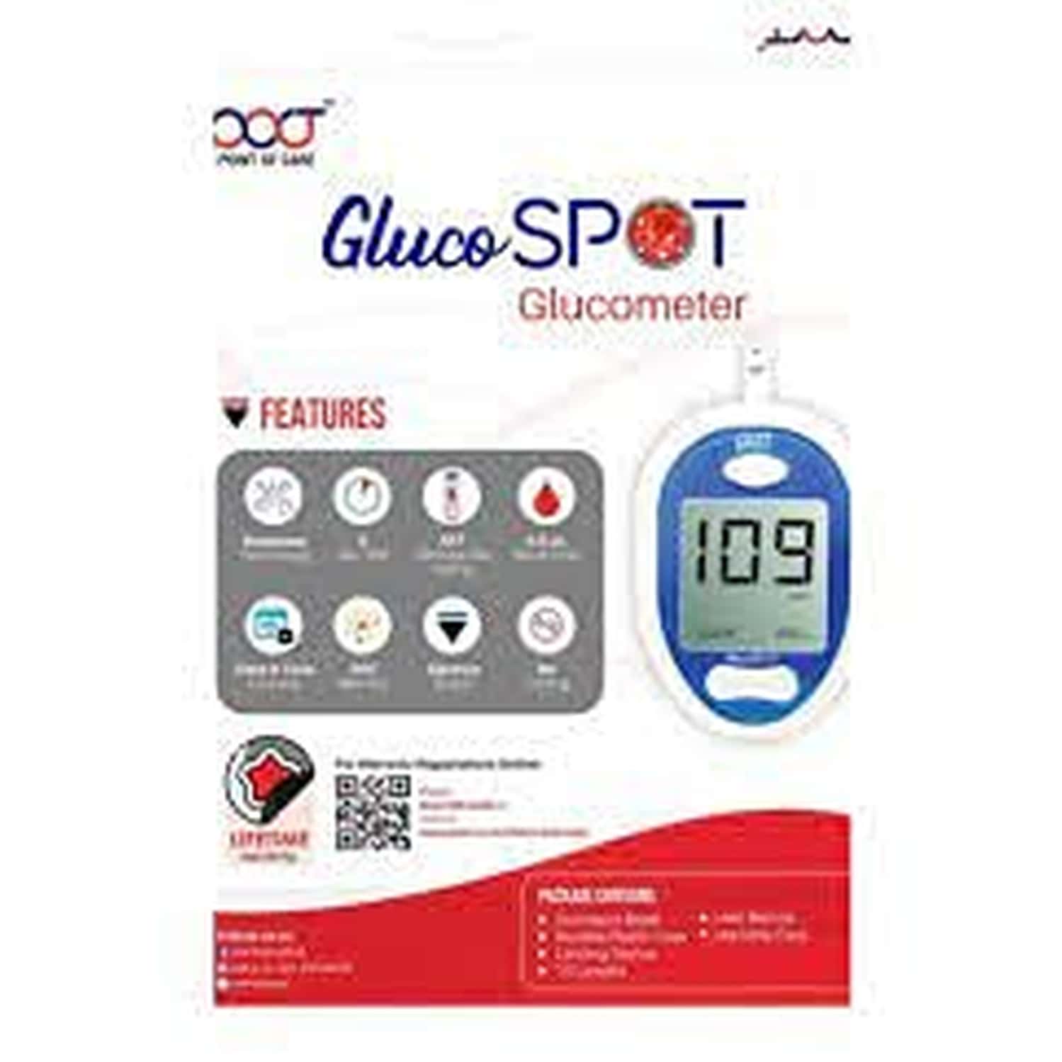 Buy POINT OF CARE GLUCO SPOT GLUCOMETER WITH 25 TEST STRIPS {PGS-10 ...