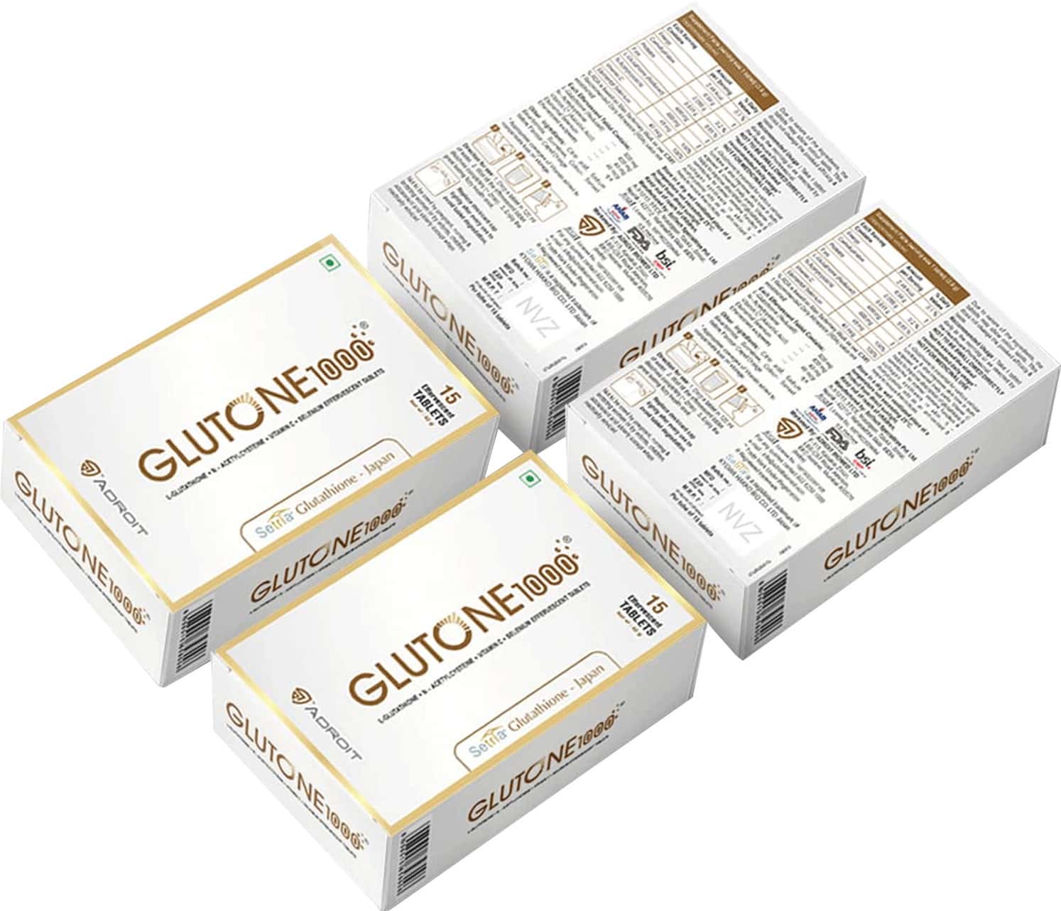 Buy GLUTONE 1000 GLUTATHIONE EFFERVESCENT TABLETS| 15 TABLETS (PACK OF ...