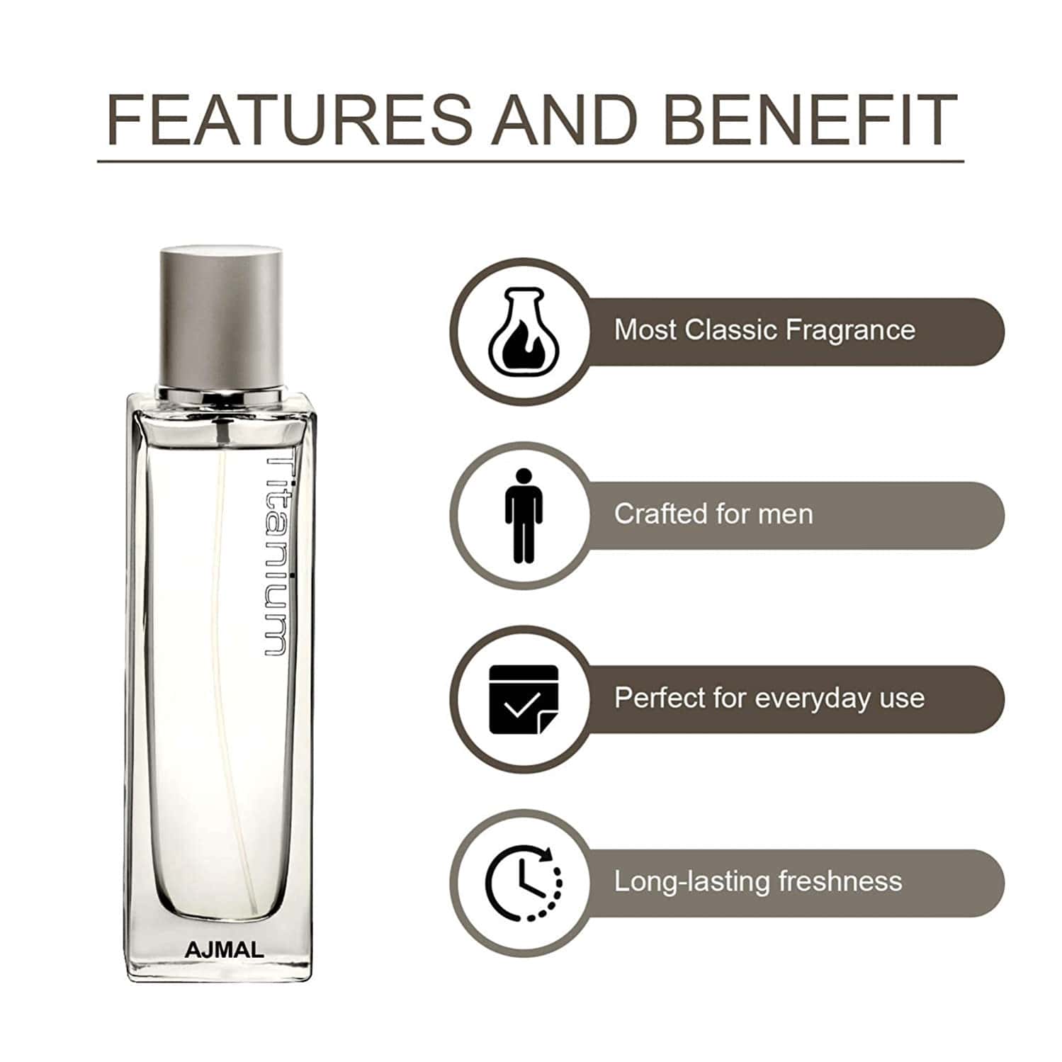 Buy AJMAL TITANIUM EAU DE PARFUM 100ML PERFUME FOR MEN AND SACRED LOVE DEODORANT 200ML FOR WOMEN ...