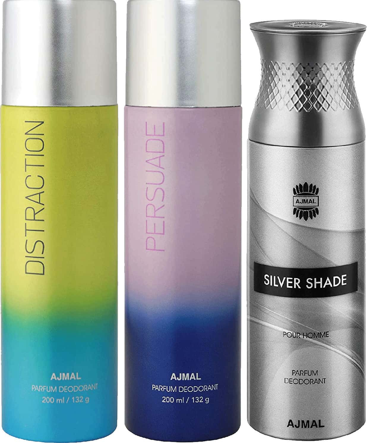 Buy AJMAL 1 SILVER SHADE FOR MEN 1 NIGHTINGALE 1 DISTRACTION 1 PERSUADE ...