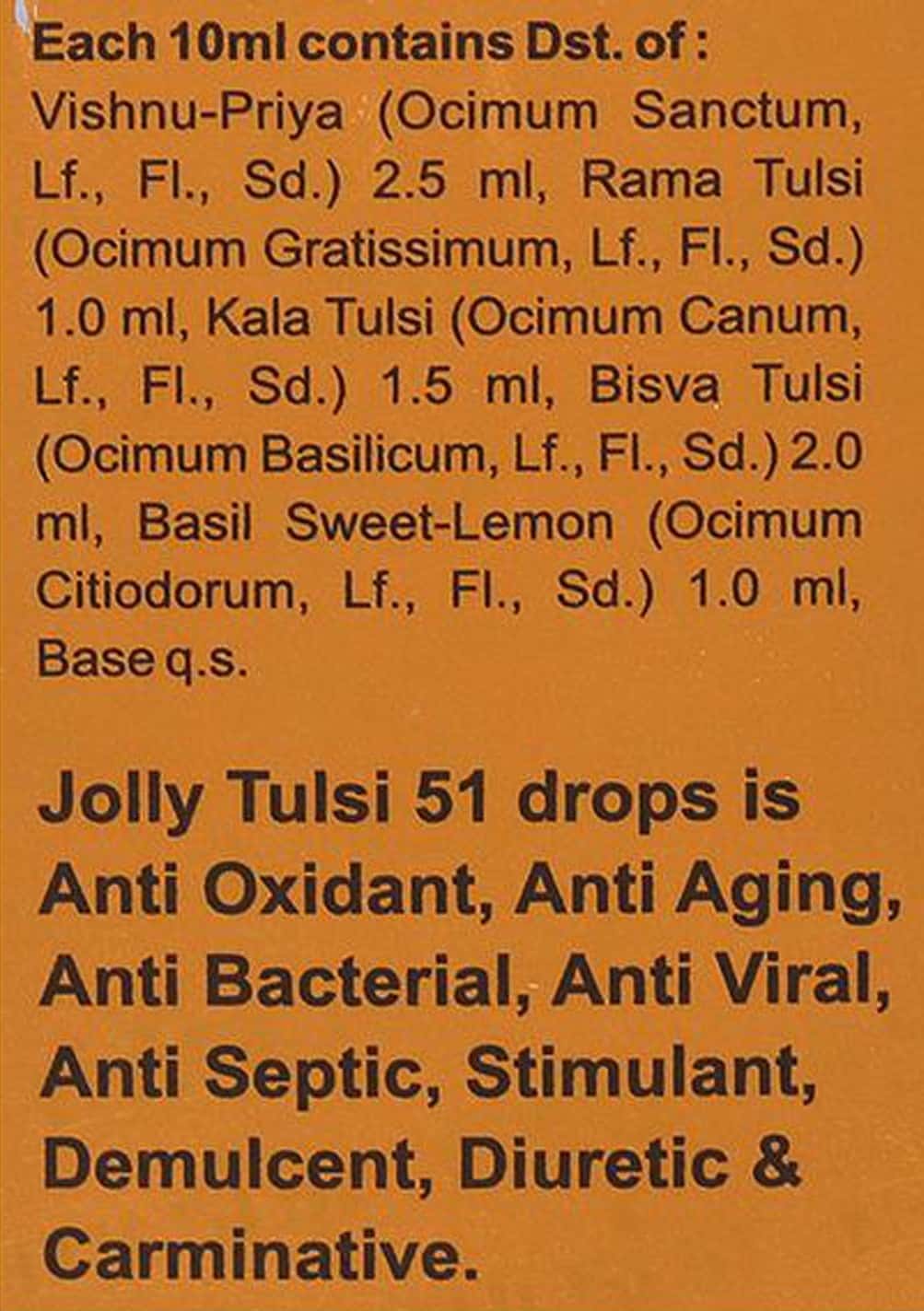Buy JOLLY TULSI 51 DROPS 30 ML Online & Get Upto 60% OFF at PharmEasy