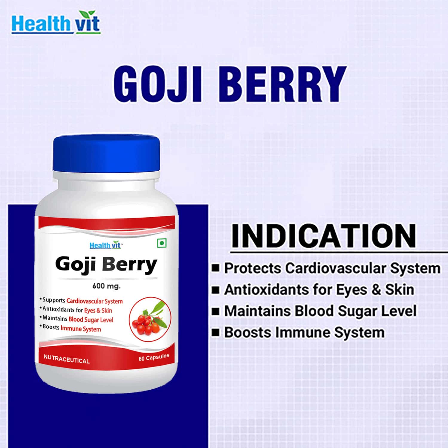Buy HEALTHVIT GOJI BERRY 600 MG - 60 CAPSULES Online & Get Upto 60% OFF ...