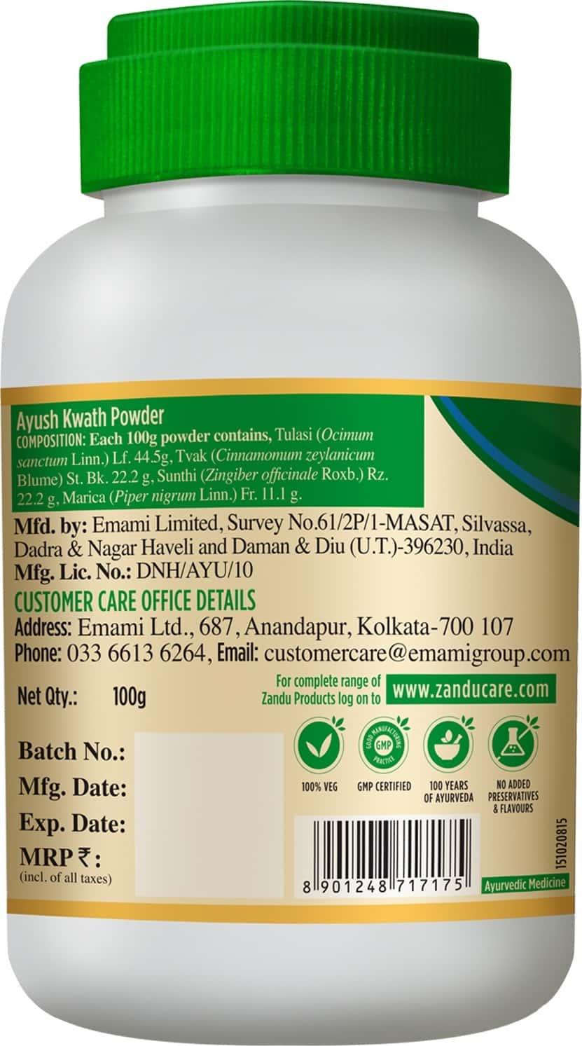 Buy ZANDU AYUSH KWATH POWDER - 100GM Online & Get Upto 60% OFF at PharmEasy