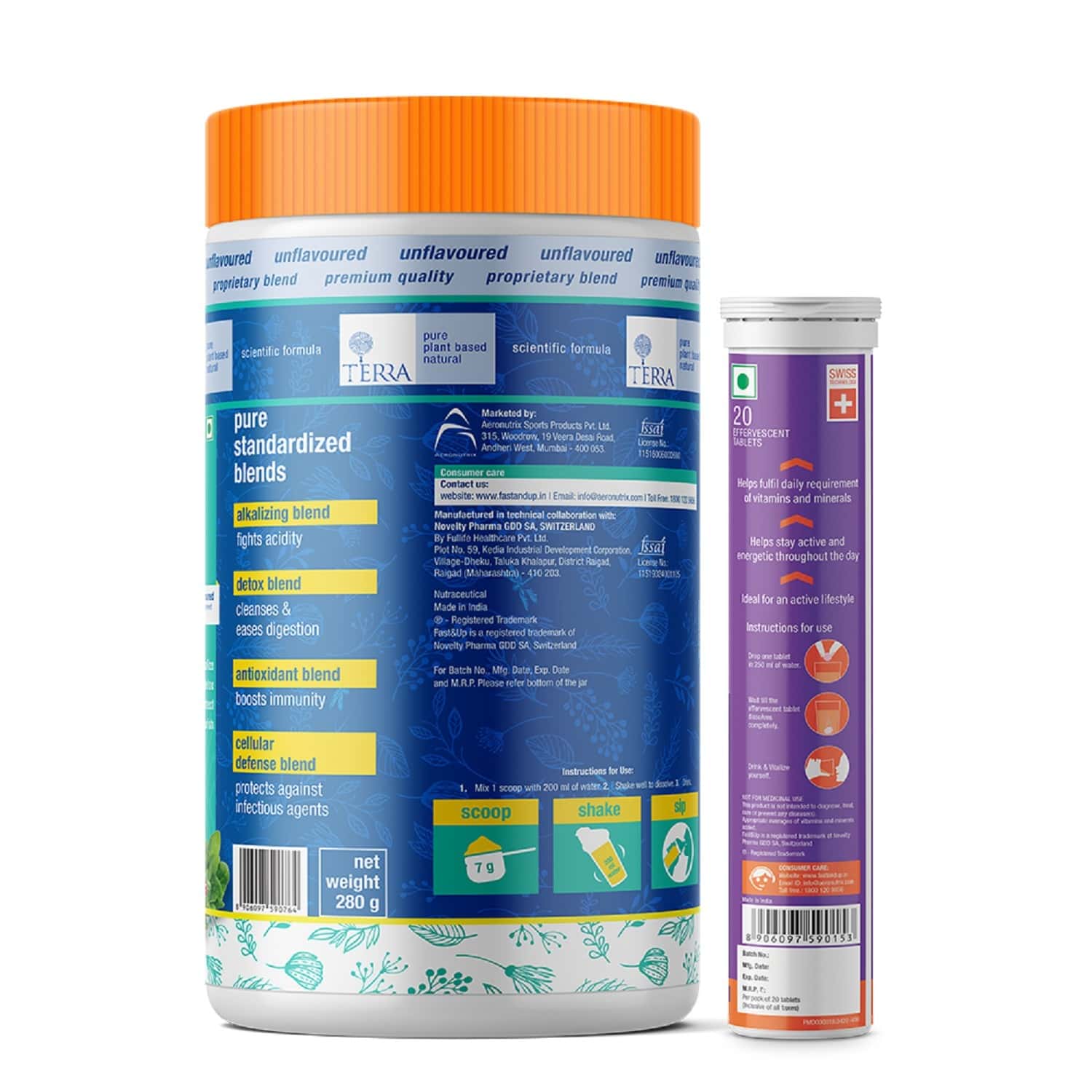 Buy FAST&UP SUPERFOODS WITH MULTIVITAMINS - ACTIVE GREENS 280G ...