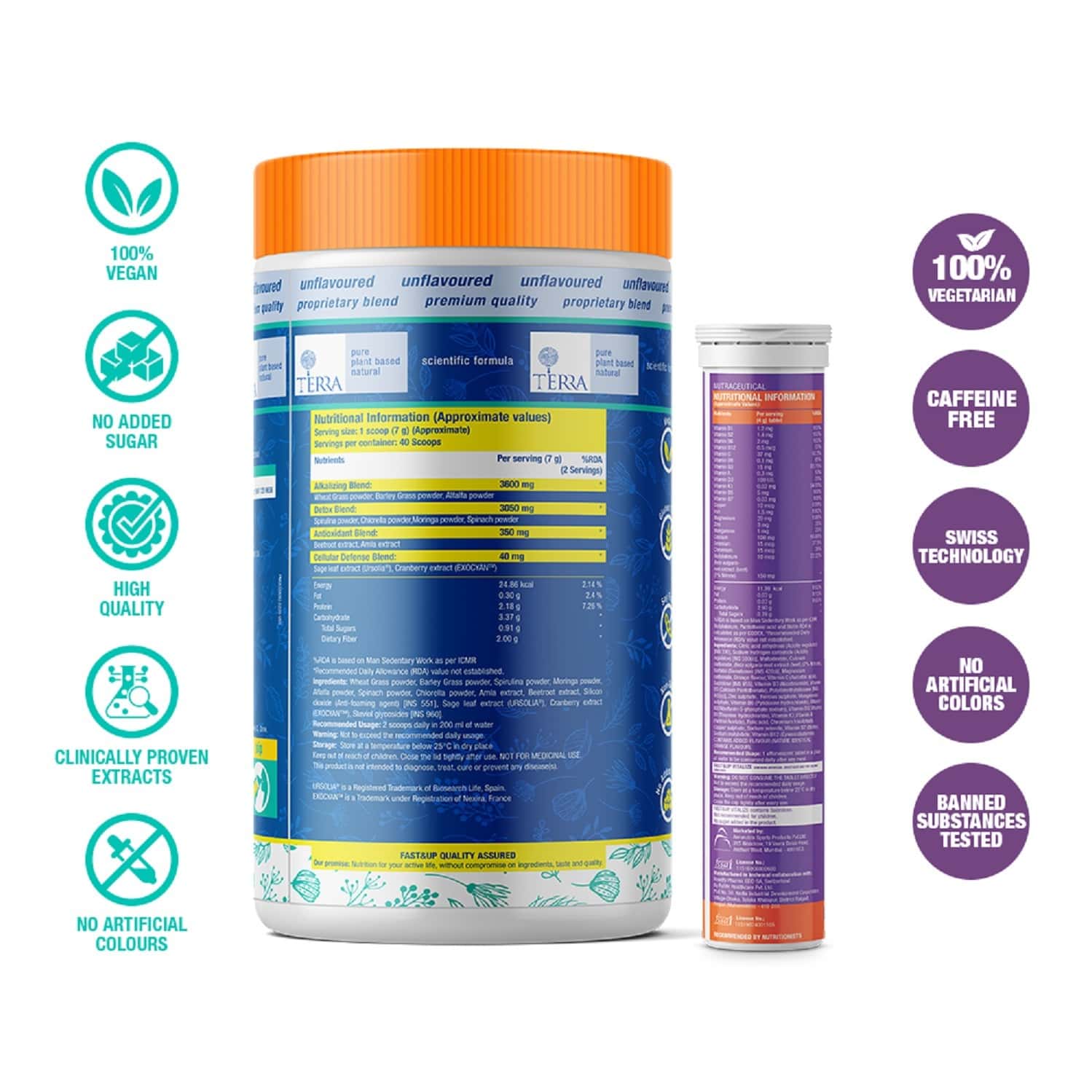 Buy FAST&UP SUPERFOODS WITH MULTIVITAMINS - ACTIVE GREENS 280G ...