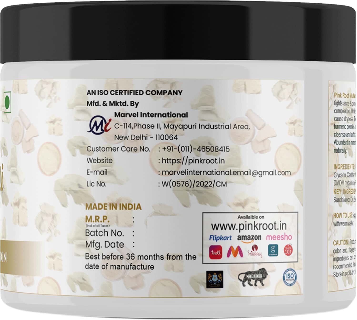 Buy PINK ROOT MULTANI MITTI FACIAL MUD MASK 100GM Online & Get Upto 60% ...