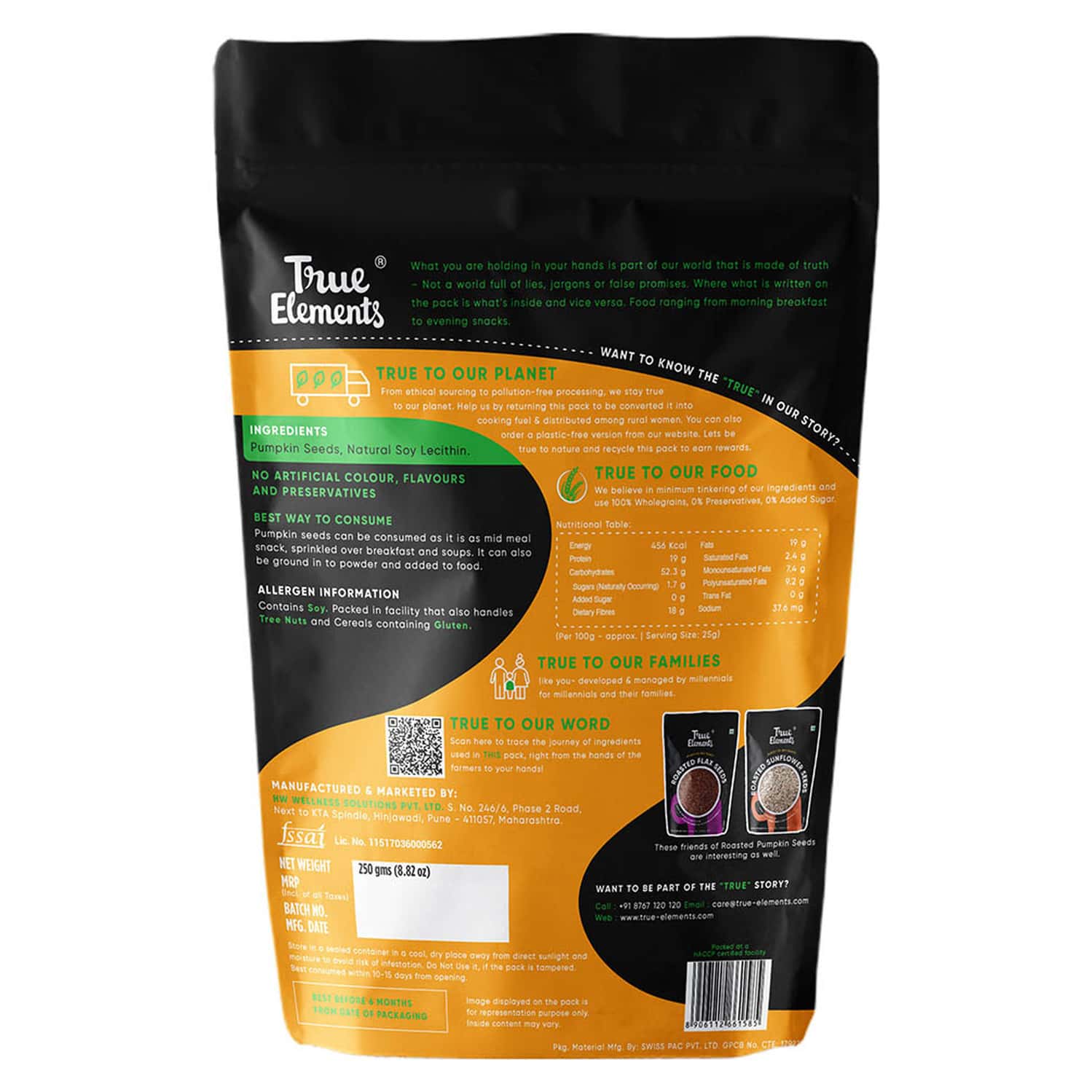 Buy TRUE ELEMENTS ROASTED PUMPKIN SEEDS 250GM Online & Get Upto 60% OFF ...