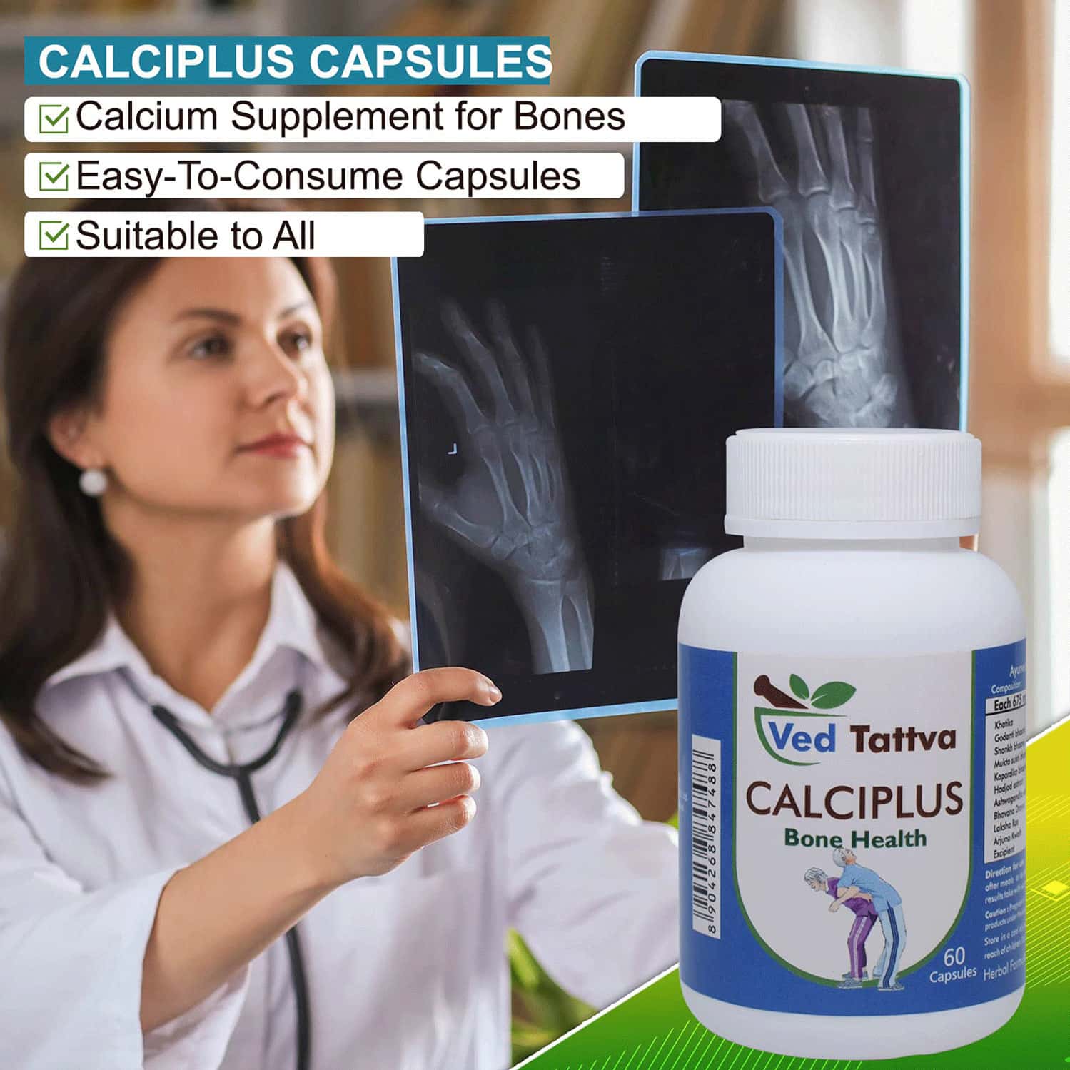 Buy VED TATTVA CALCI PLUS 60 CAPSULES NATURAL SUPPLEMENT FOR BONE ...