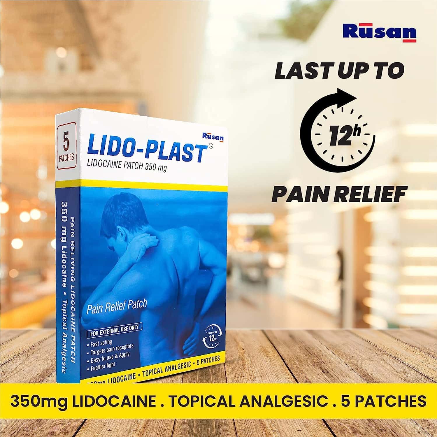 Buy RUSAN LIDO-PLAST LIDOCAINE PAIN RELIEF PATCHES 350MG EACH (5 ...