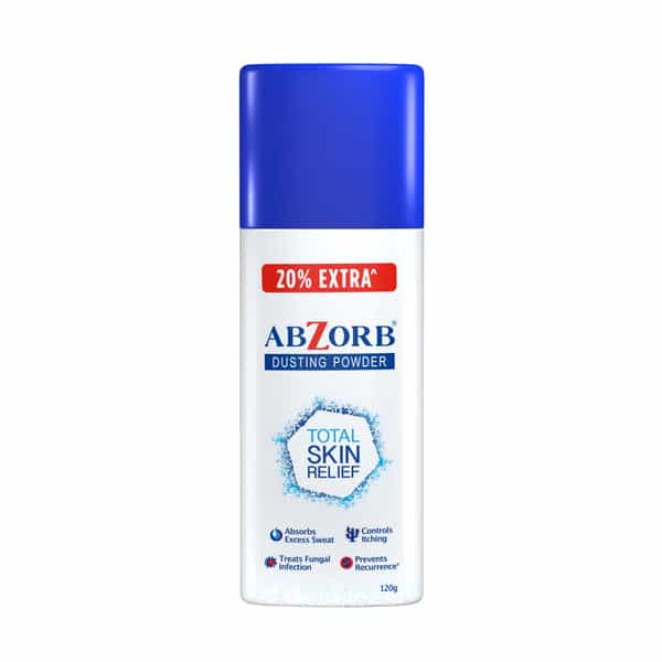 Buy ABZORB TOTAL SKIN RELIEF DUSTING POWDER (20% EXTRA) BOTTLE OF 120GM ...