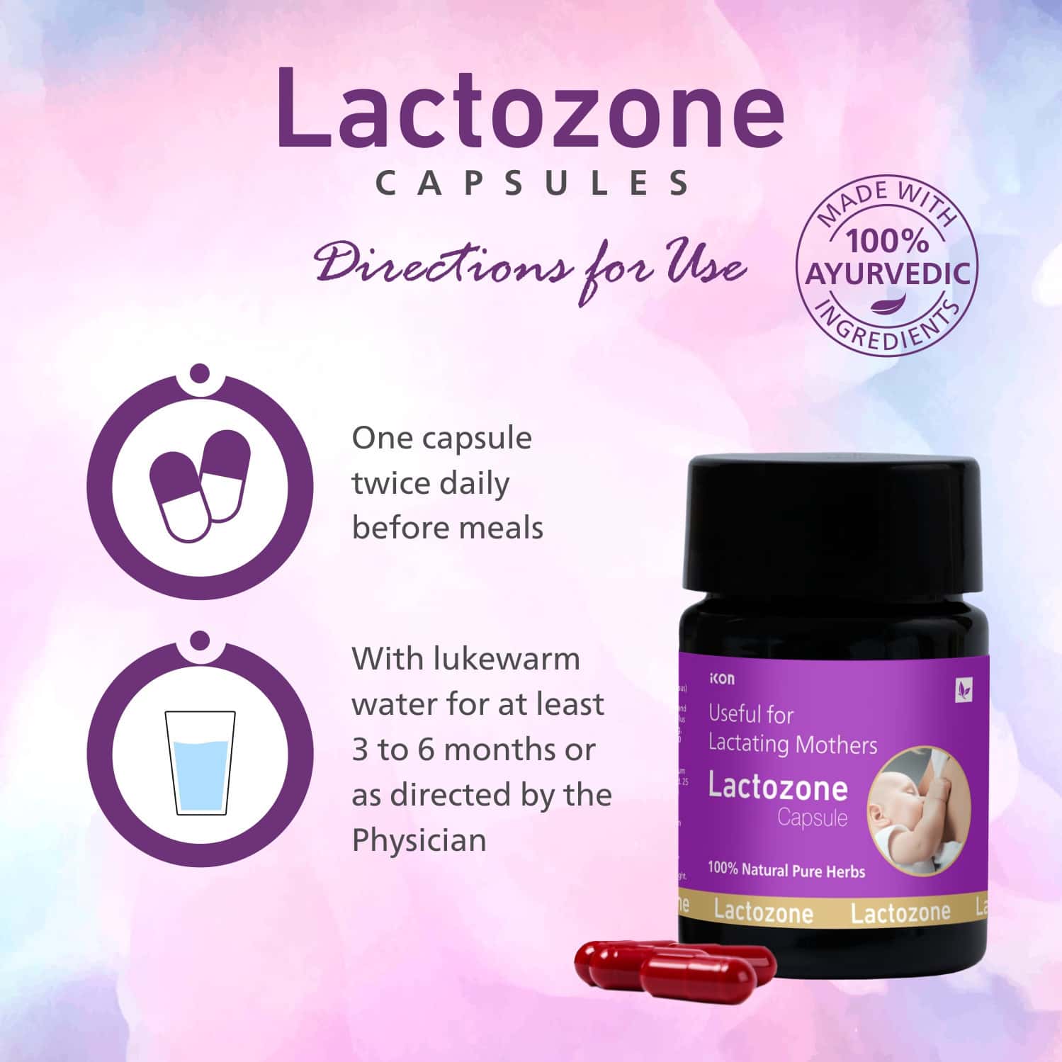 Buy LACTOZONE CAPSULES 10 CAPS | CARE FOR BREASTFEEDING MOTHER | PACK ...