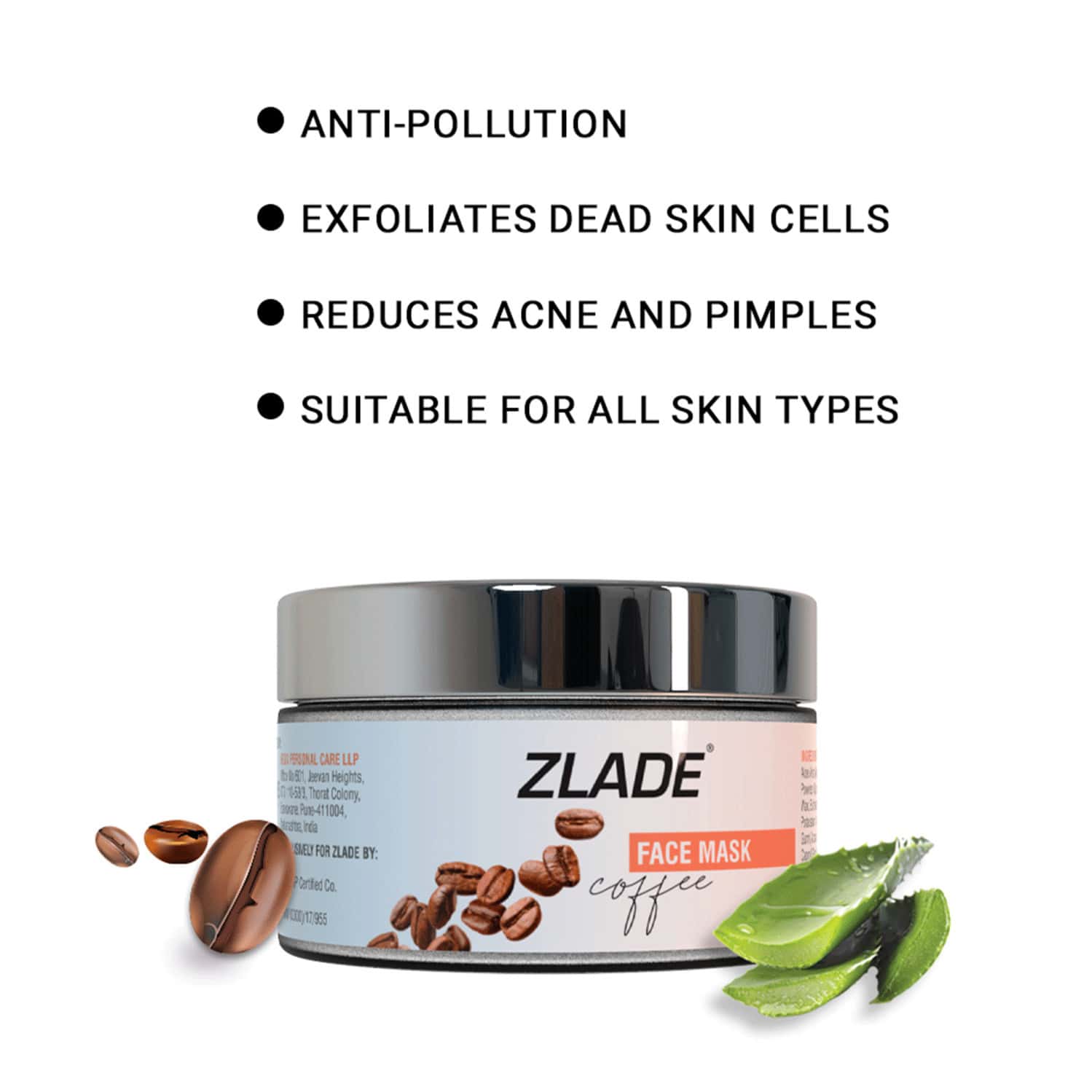 Buy ZLADE ESSENTIALS COFFEE FACE MASK 50 GM Online & Get Upto 60% OFF ...