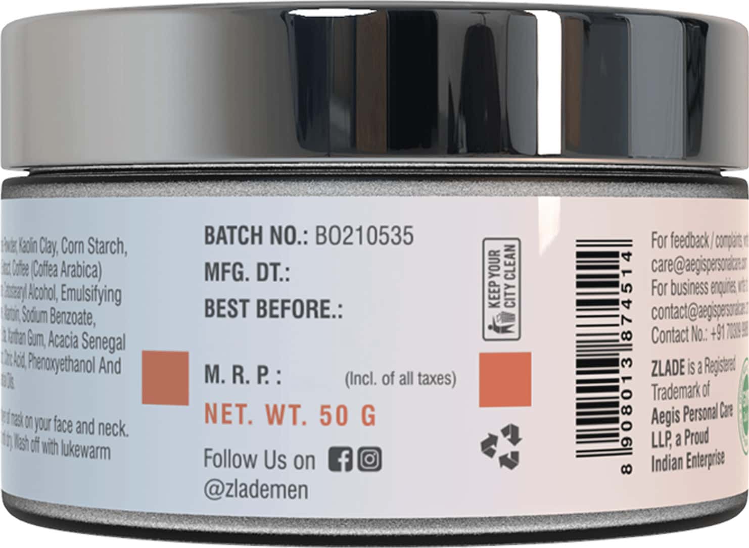 Buy ZLADE ESSENTIALS COFFEE FACE MASK 50 GM Online & Get Upto 60% OFF ...