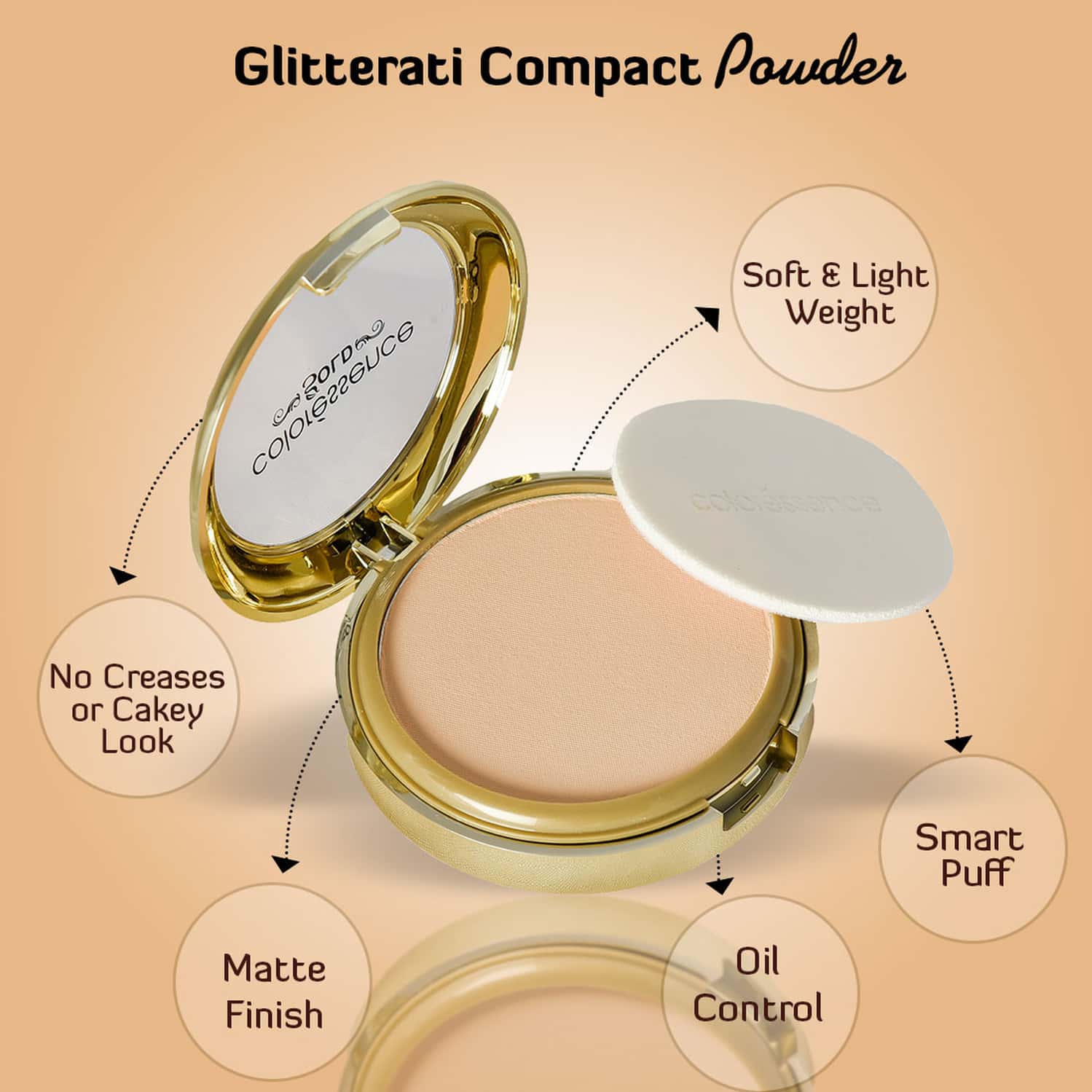 Buy COLORESSENCE GLITTERATI COMPACT POWDER GOLD RANGE OIL FREE MATTE ...
