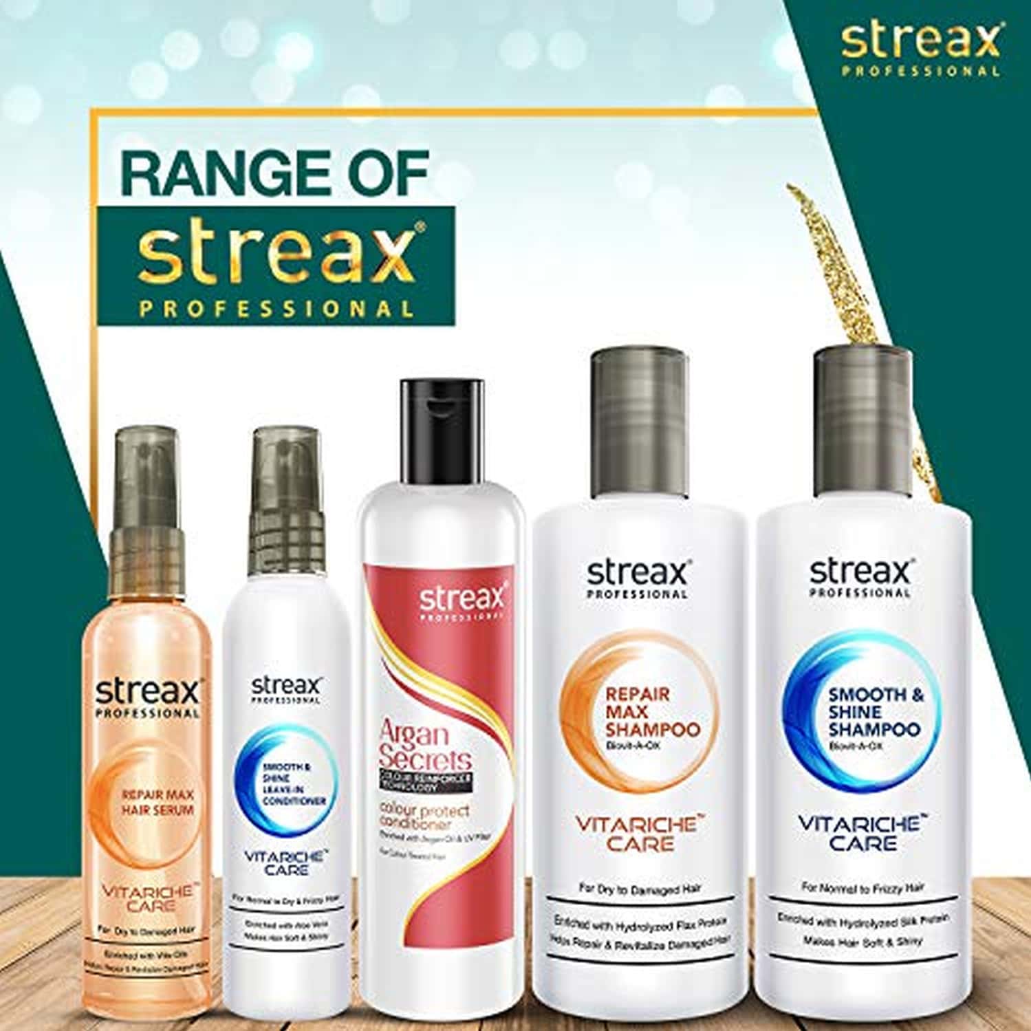 Buy STREAX PROFESSIONAL VITARICHE GLOSS HAIR SERUM 200 ML X PACK OF 2 ...