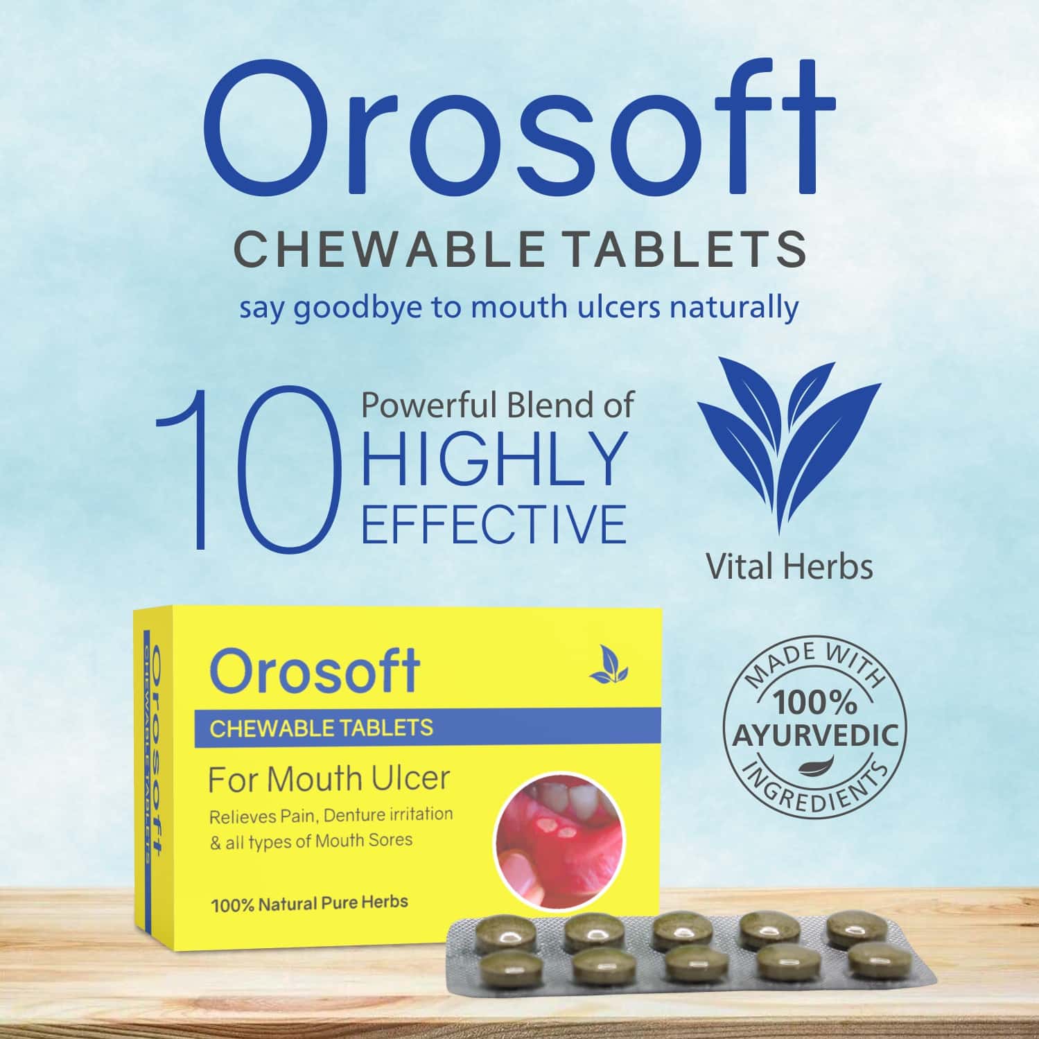 Buy OROSOFT CHEWABLE TABLETS (1 X 10 BLISTER | REDUCES MOUTH ULCERS ...