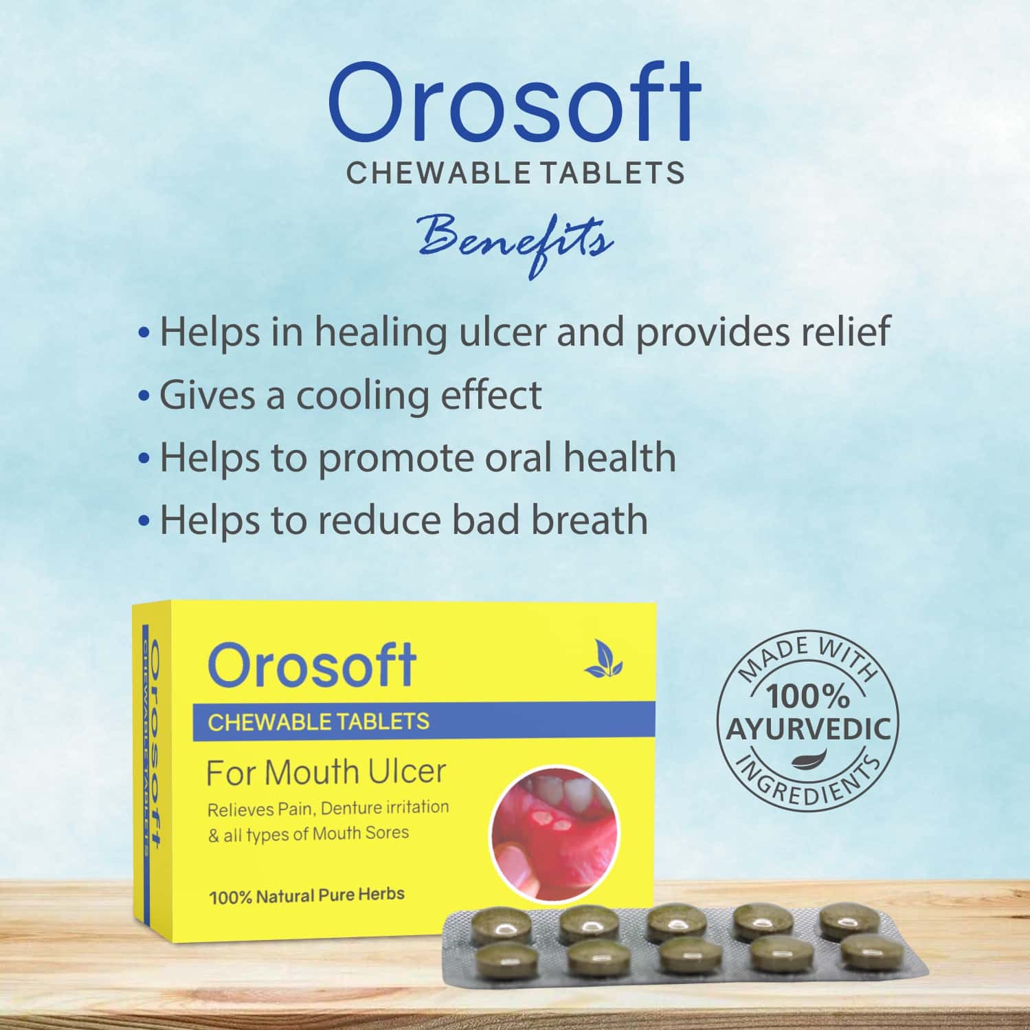 Buy OROSOFT CHEWABLE TABLETS (1 X 10 BLISTER) | REDUCES MOUTH ULCERS ...
