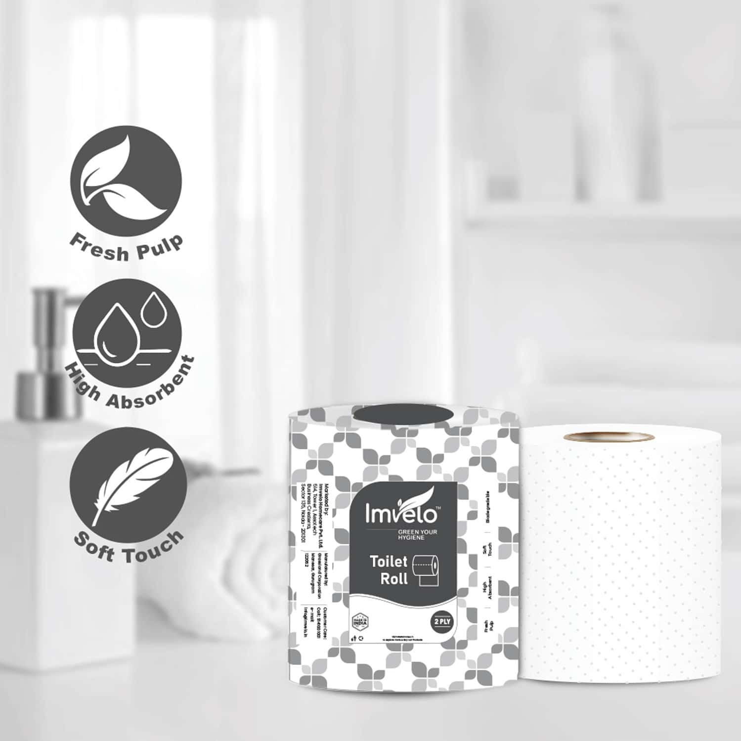 Buy IMVELO 2 PLY MICRO EMBOSSED PREMIUM TOILET ROLLS | PACK OF 30 ROLLS ...