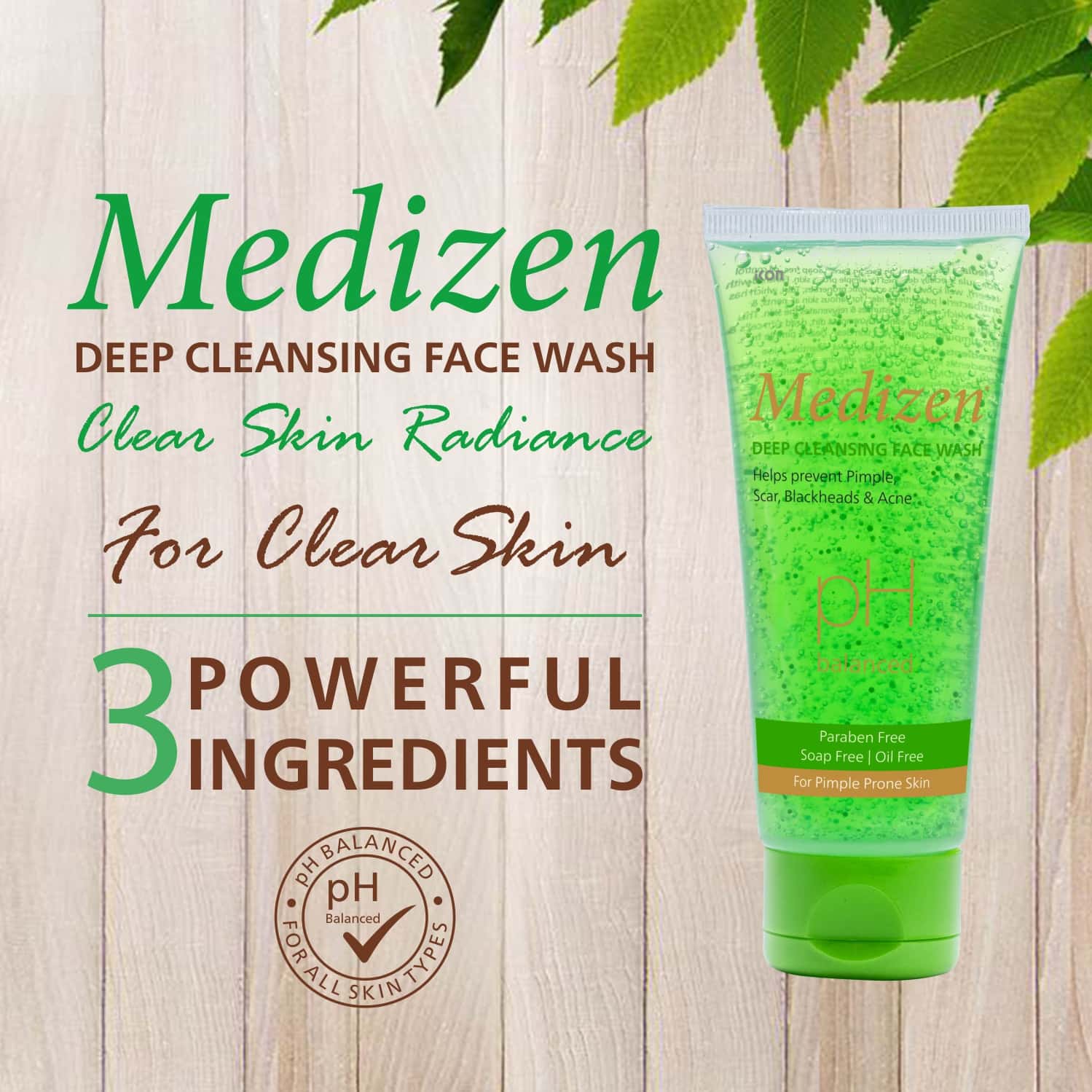 Buy MEDIZEN DEEP CLEANSING FACE WASH 100 ML | NEEM & ALOE VERA ...