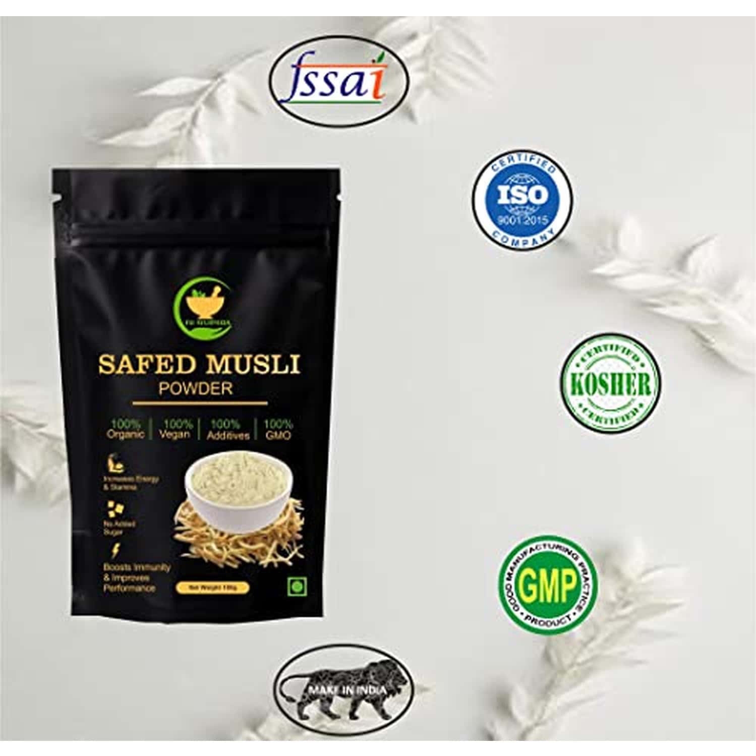 Buy FIJ AYURVEDA SAFED MUSLI POWDER (CHLOROPHYTUM BORIVILIANUM) FOR MEN & WOMEN - 100GM Online ...