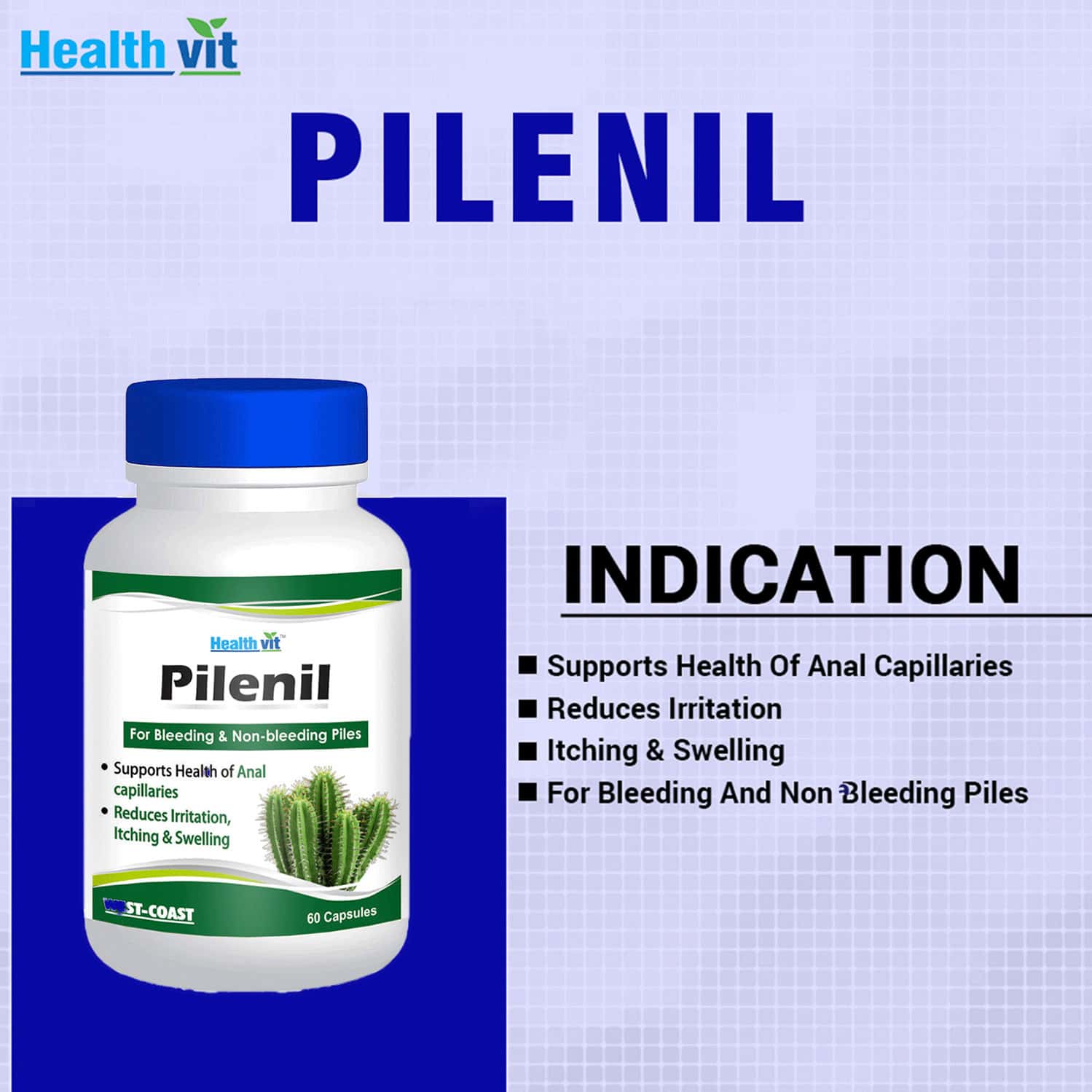Buy HEALTHVIT PILENIL 60 CAPSULES FOR BLEEDING & NON-BLEEDING PILES ...