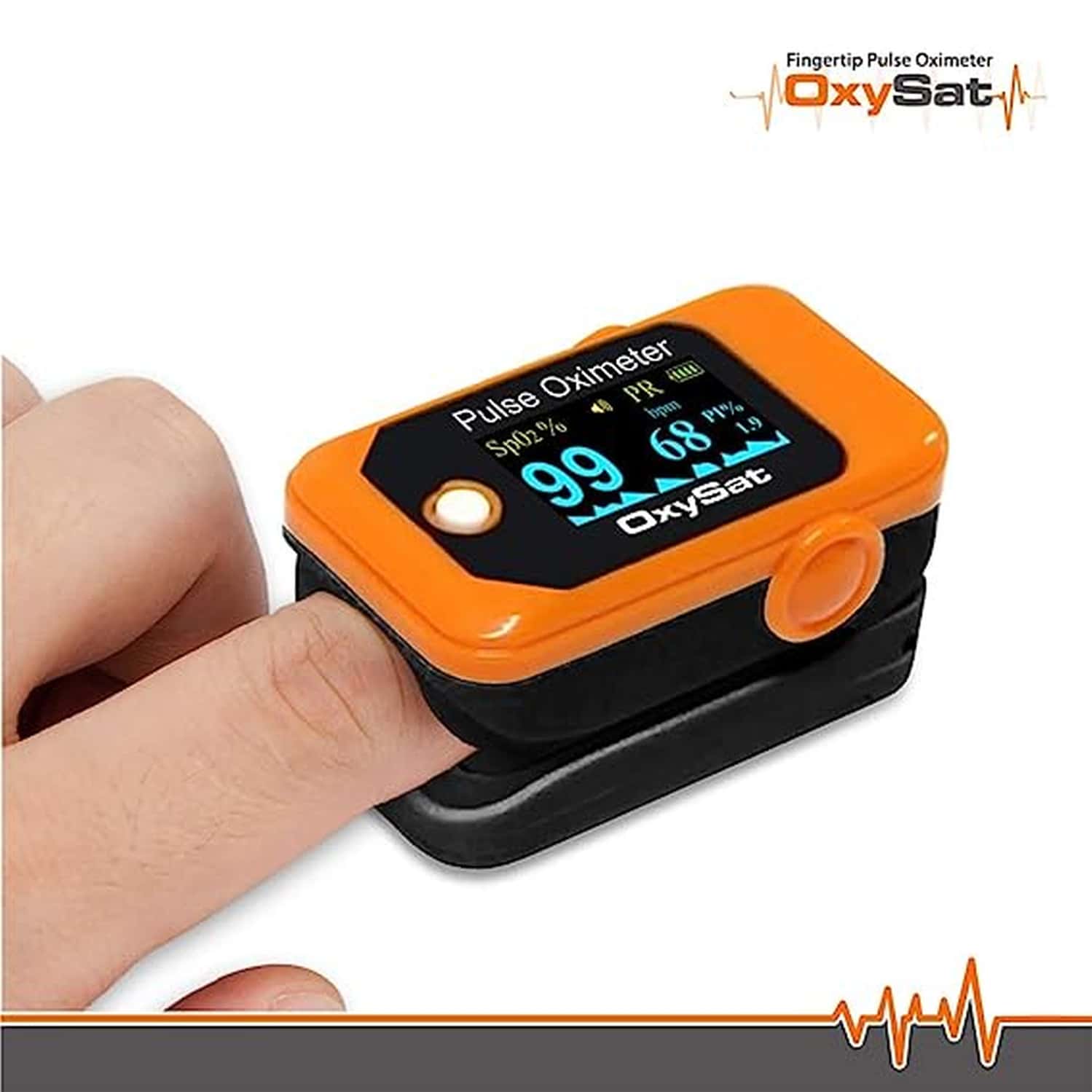 Buy OXYSAT - FINGER TIP PULSE OXIMETER WITH SPO2, PERFUSION INDEX OLEDS DISPLAY & 18M WARRANTY ...