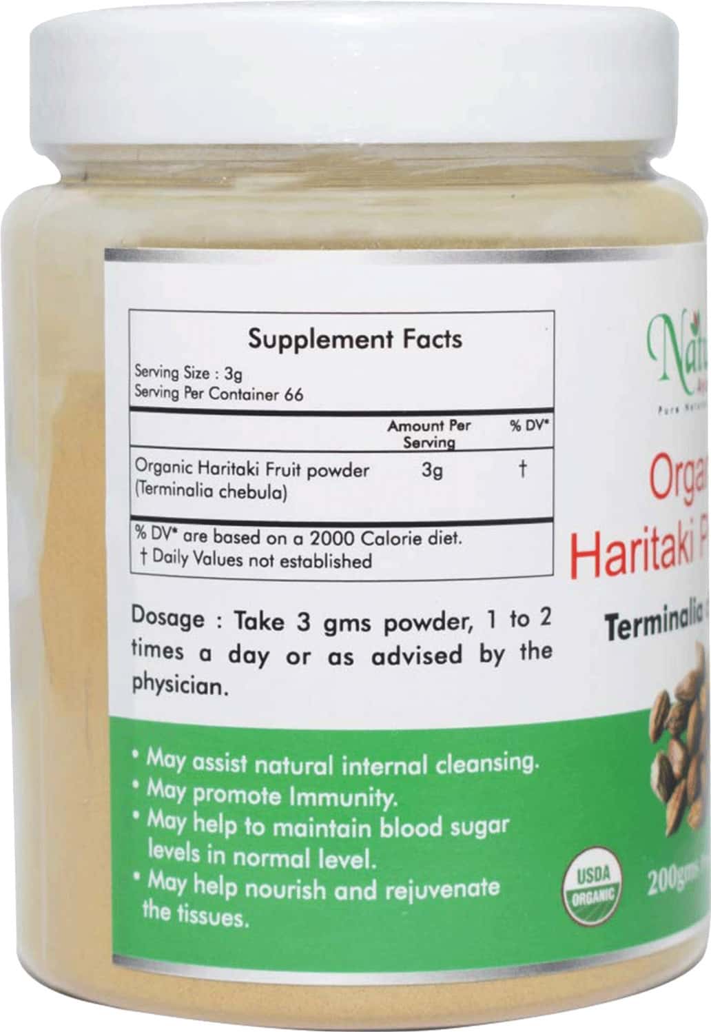 Buy NATURZ AYURVEDA ORGANIC HARITAKI POWDER - 200 GMS (PACK OF 2 ...